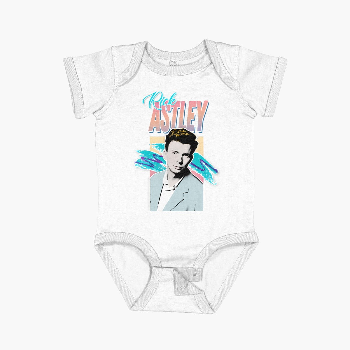 LuvlyRick Astley 80S Aesthetic Tribute Short Sleeve Baby One-Piece, New ...