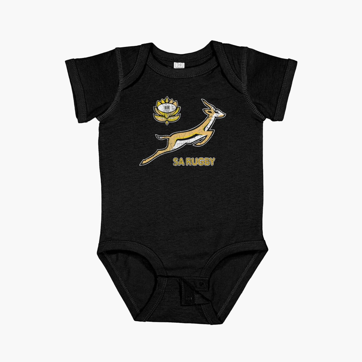 LuvlySa Rugby - Vintage Springbok Logo Short Sleeve Baby One-Piece, New ...