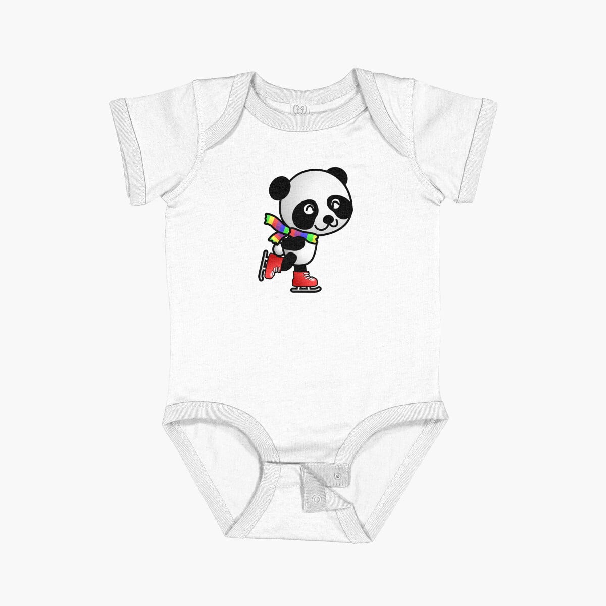 LuvlySkating Panda With Rainbow Scarshort Sleeve Baby One-Piece, New ...
