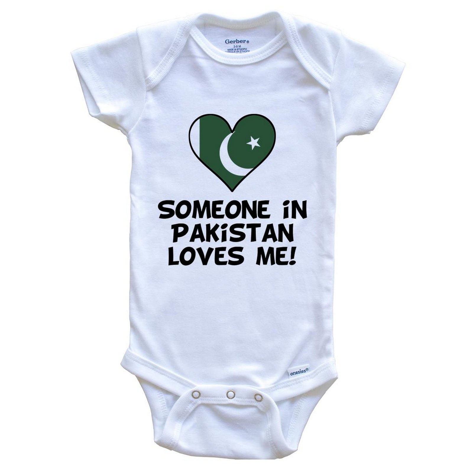 LuvlySomeone In Pakistan Loves Me Pakistani Flag Heart One Piece Baby ...