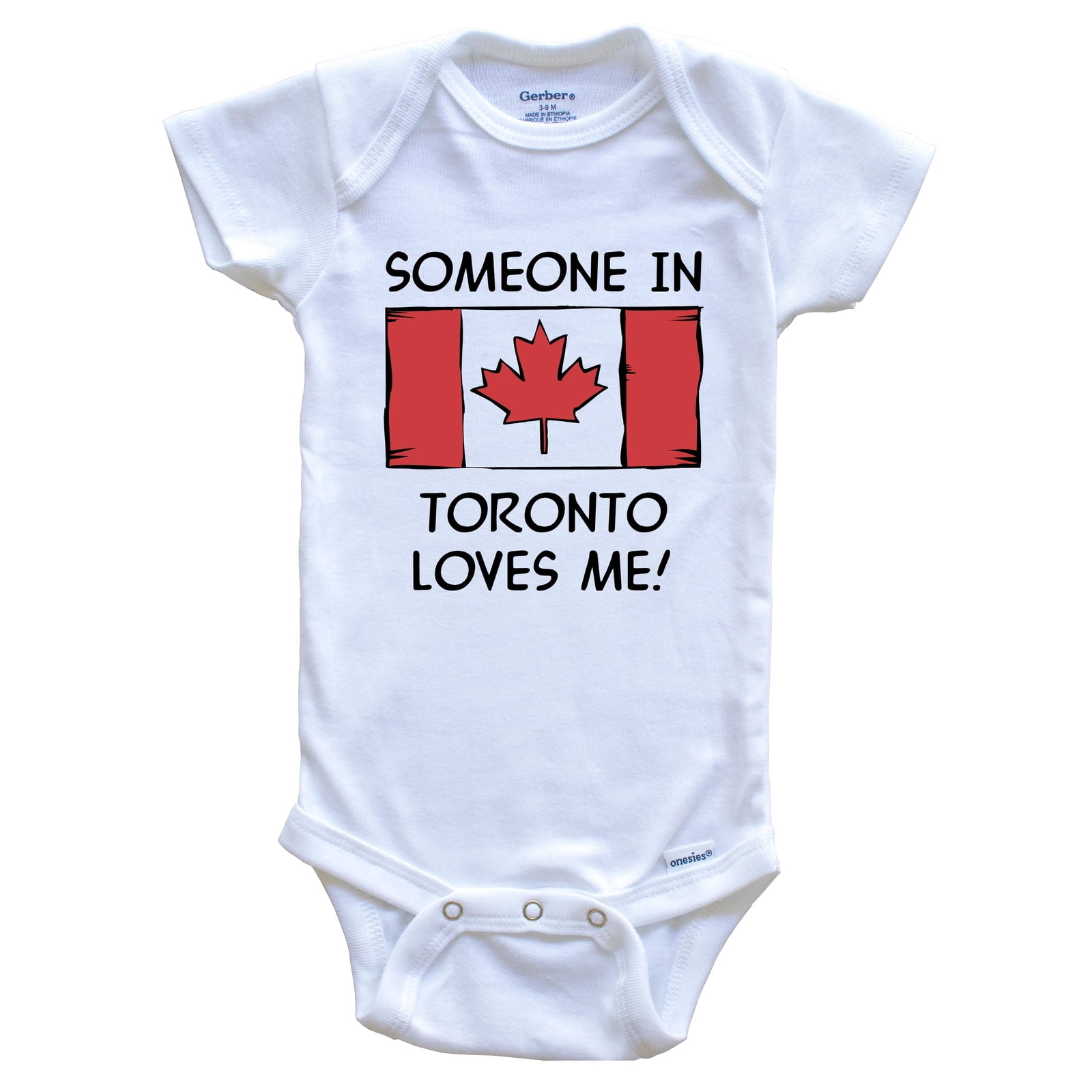 LuvlySomeone In Toronto Loves Me Canadian Flag One Piece Baby Bodysuit ...