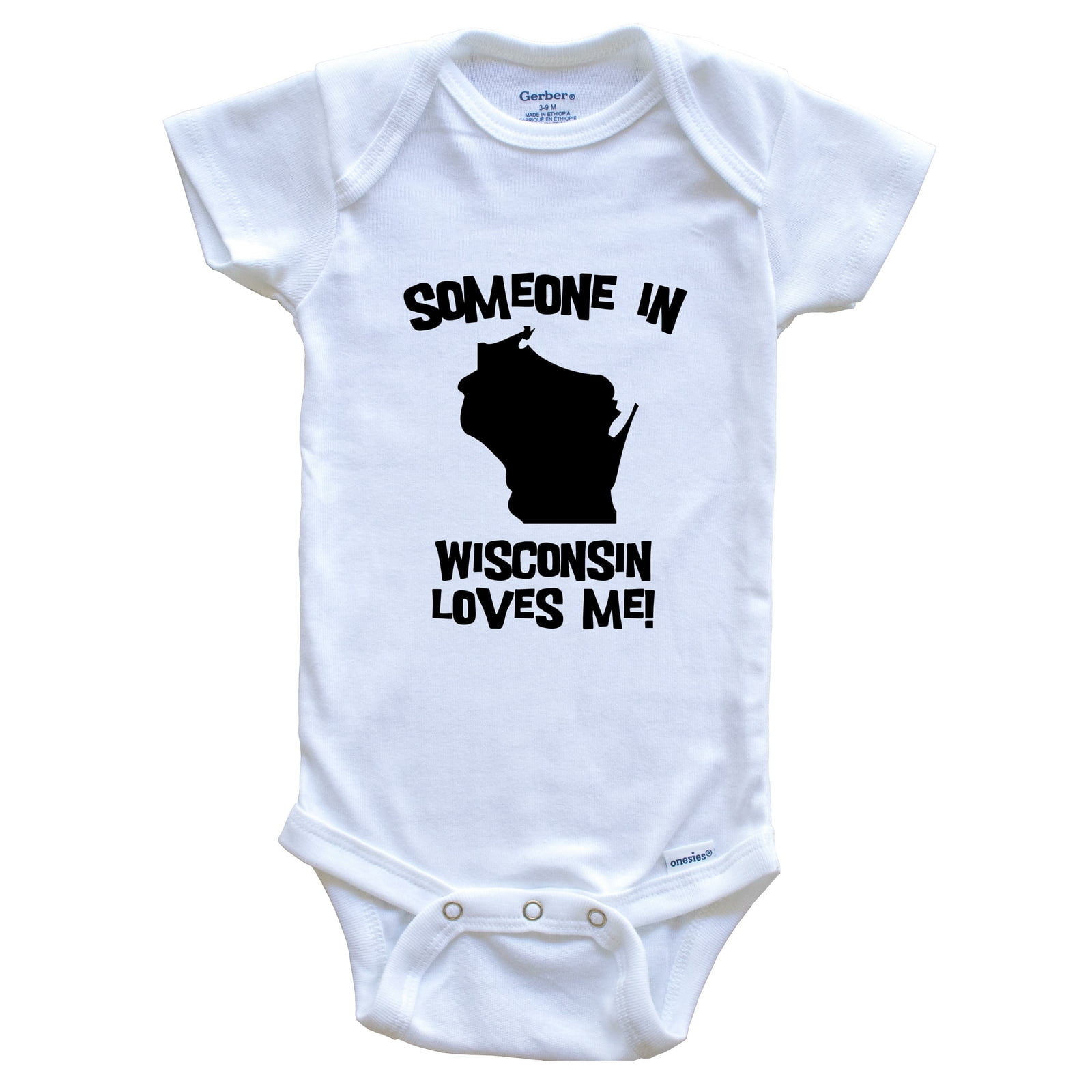 LuvlySomeone In Wisconsin Loves Me State Silhouette Cute Bodysuit ...