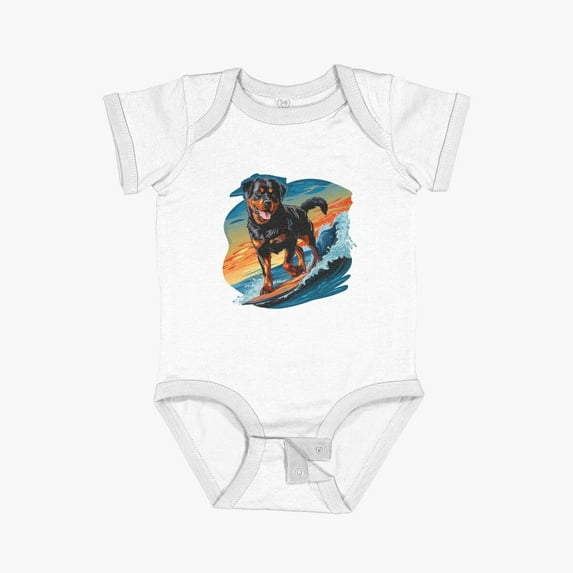 LuvlySurfing Rottweiler Short Sleeve Baby One-Piece, New Born, Baby ...