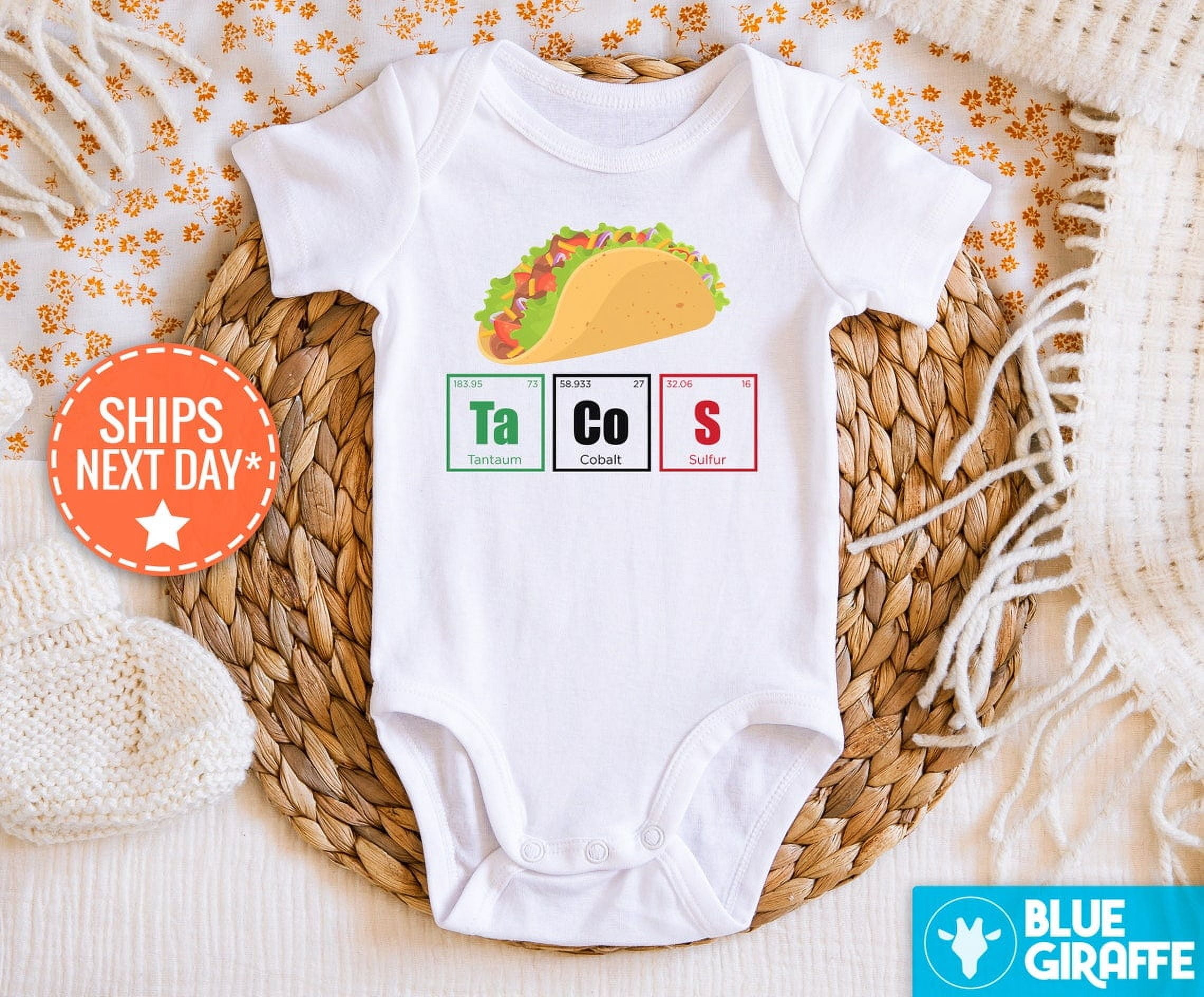 LuvlyTacos Periodic Bodysuit, Funny Taco Baby, Cute Periodic Food Table ...