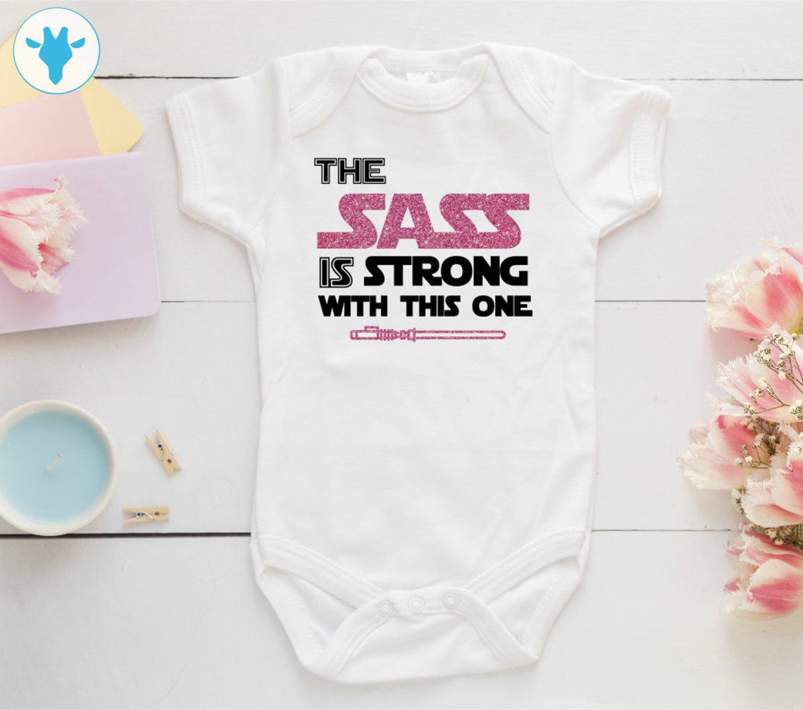 LuvlyThe Sass Is Strong Bodysuit, Cute Baby Girl Clothes, Baby Shower ...