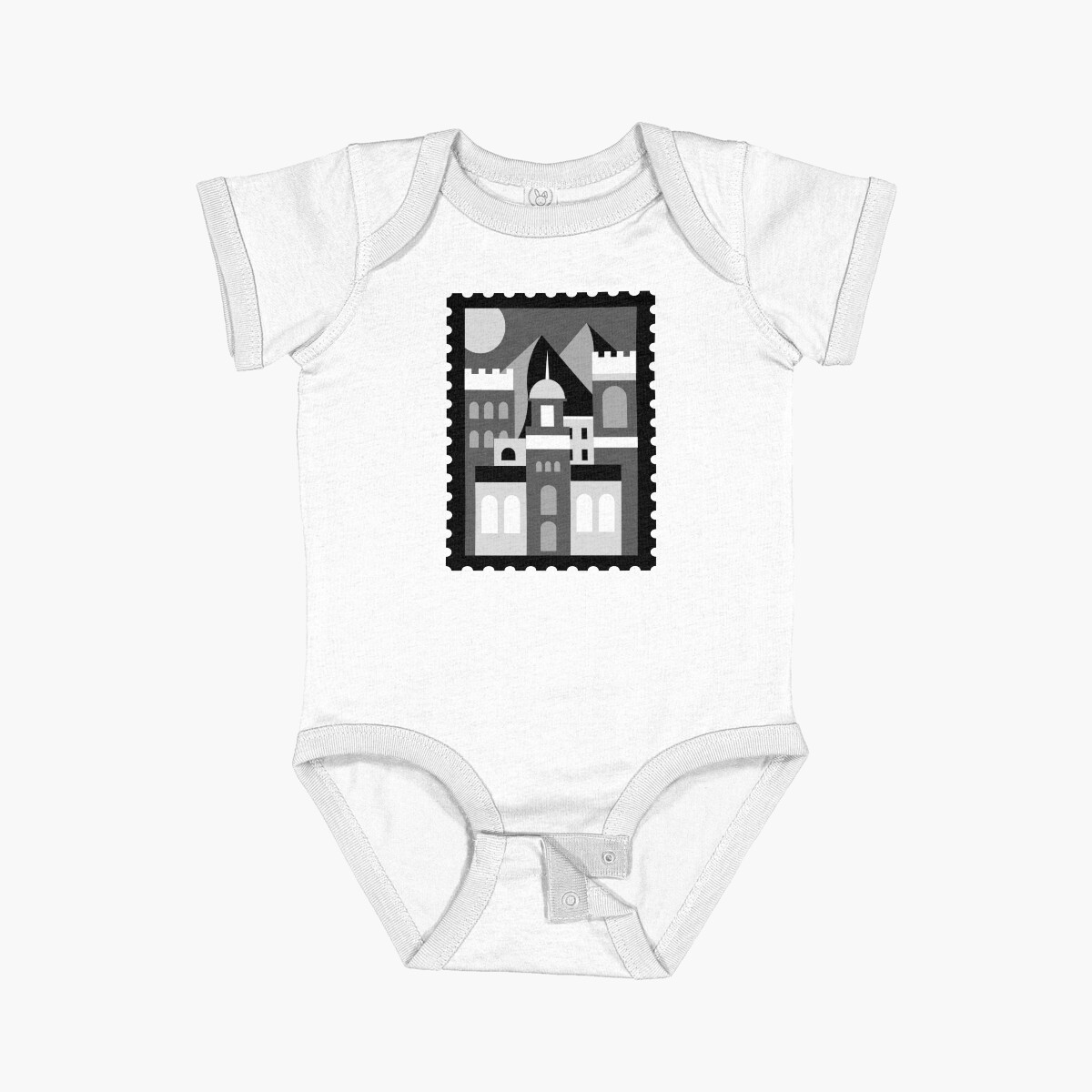 LuvlyTravel Postage Stamp Short Sleeve Baby One-Piece, New Born, Baby ...