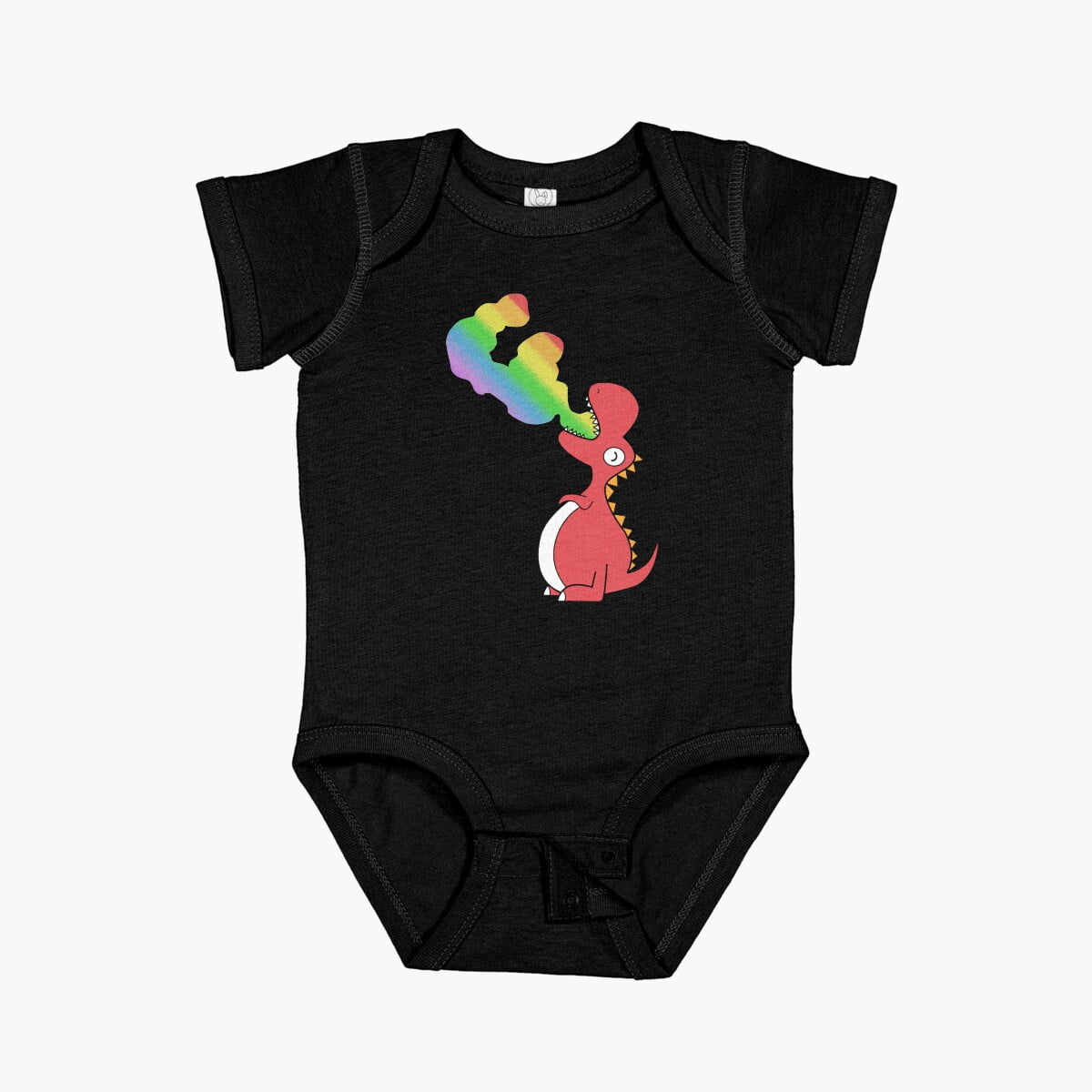 LuvlyTyrannosaurus Rex Shooting Rainbow Laser Short Sleeve Baby One ...