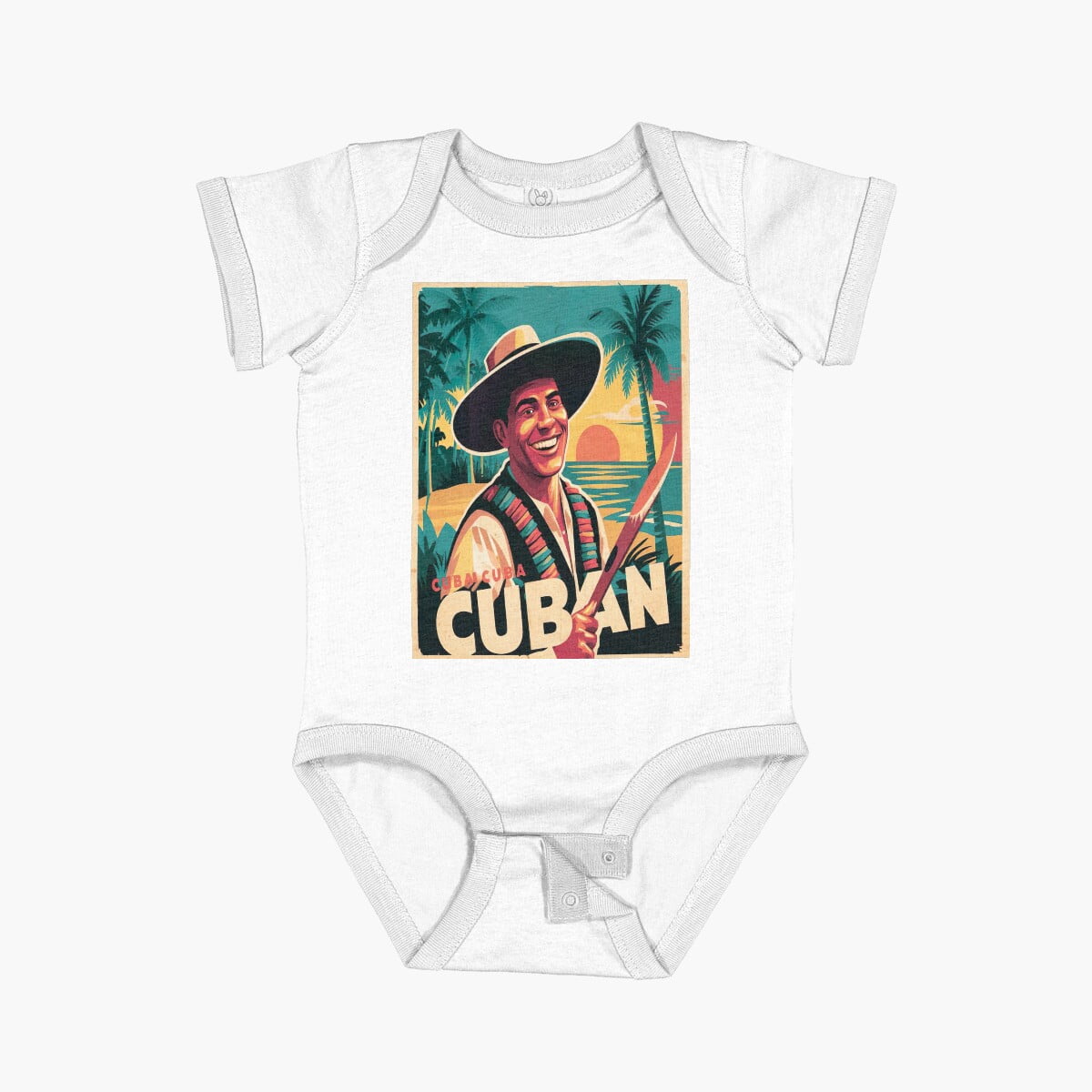 LuvlyVintage Cuba Artwork Short Sleeve Baby One-Piece, New Born, Baby ...