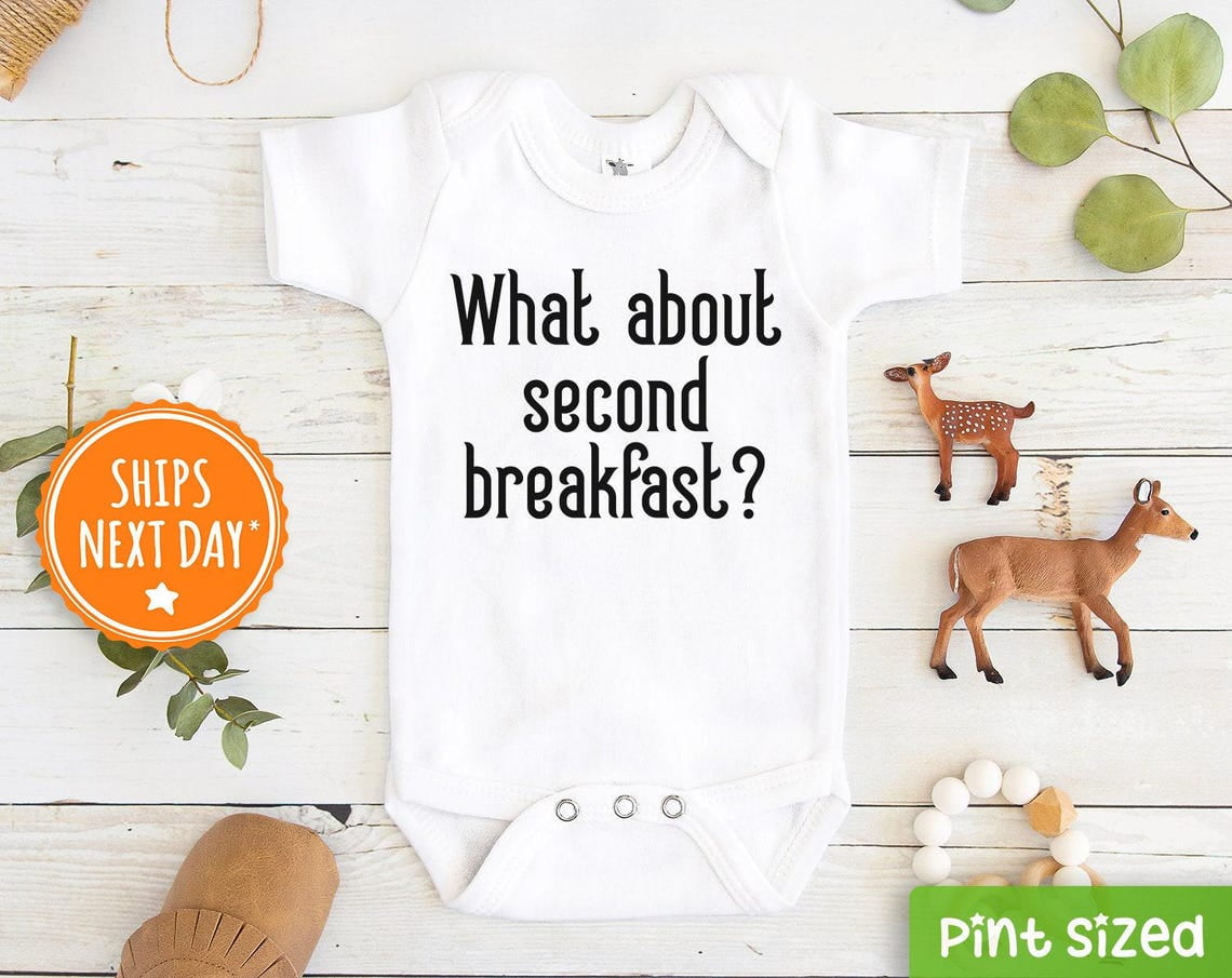 LuvlyWhat About Second Breakfast Baby - Cute Hobbit Bodysuit - Funny ...