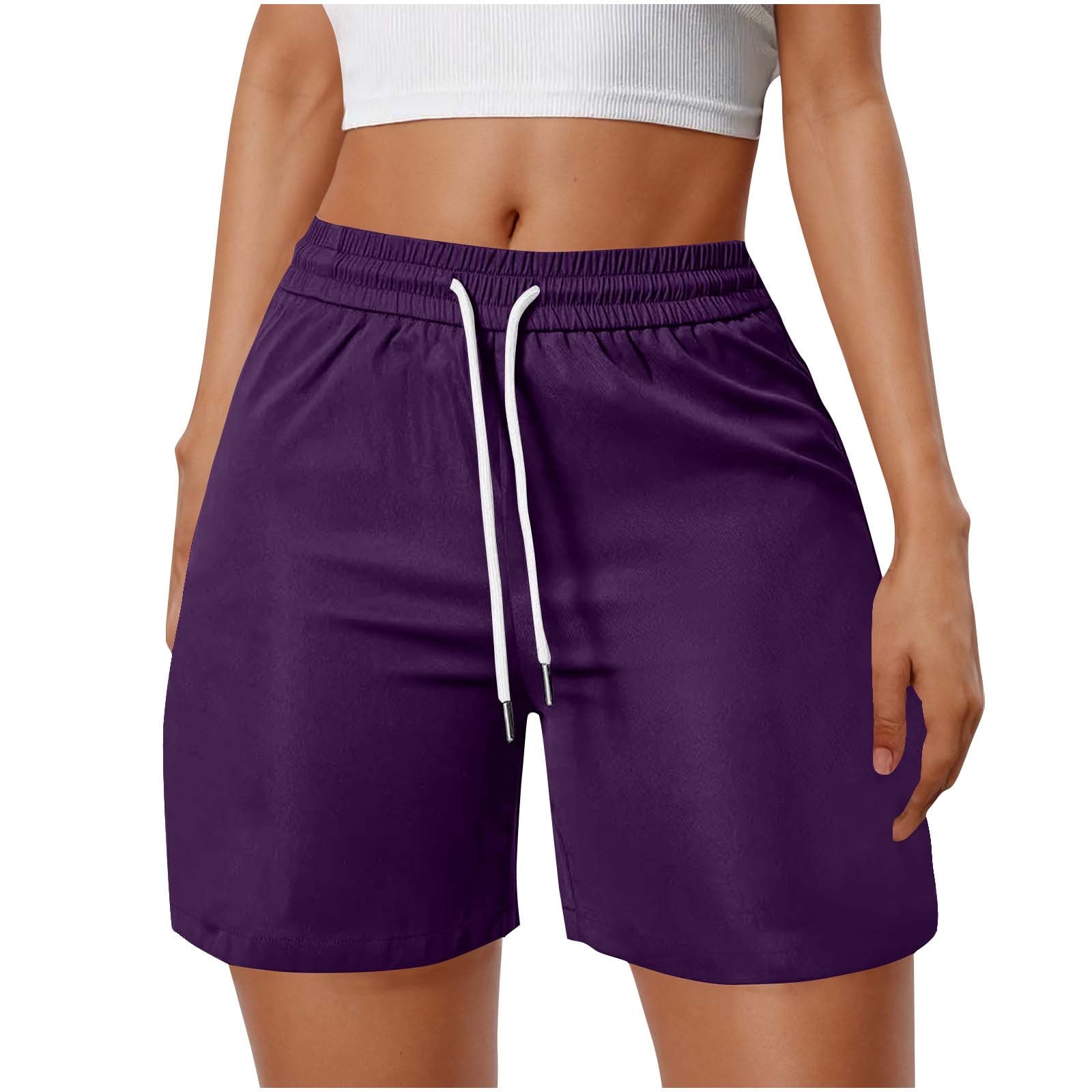 Luvrsol Shorts for Women Quick Dry Breathable Solid Short with Elastic ...