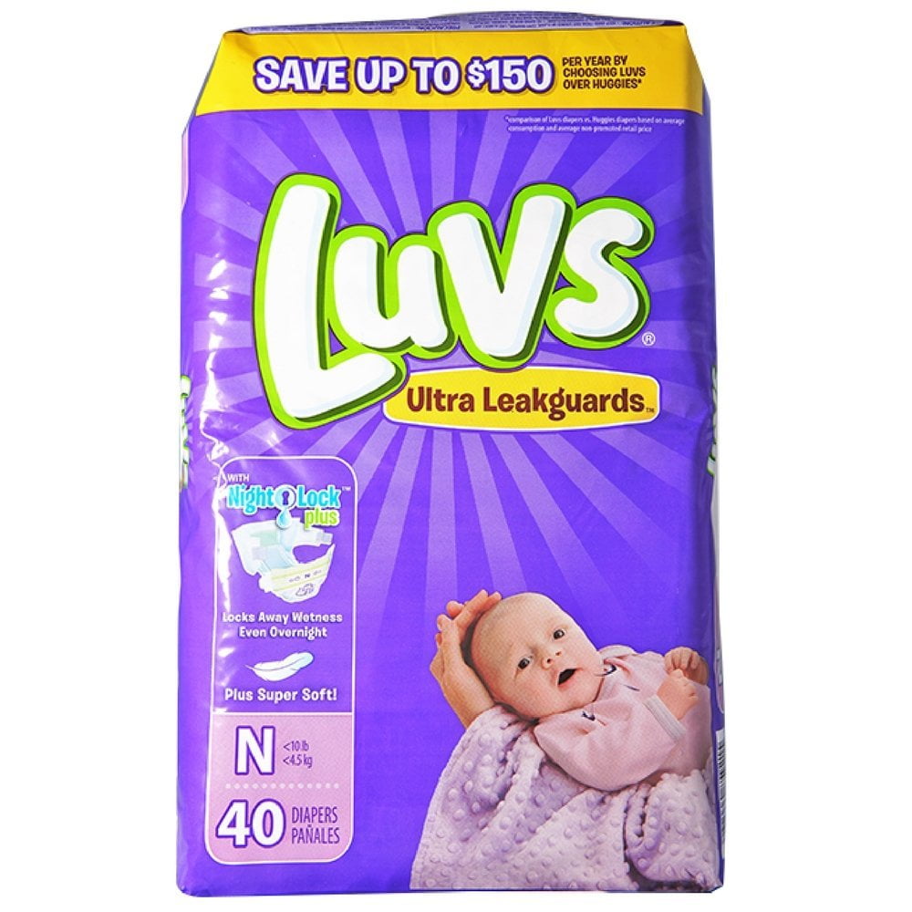 Luvs Newborn Ultra Leakguards Diapers, 40 Count RDD17 - Walmart.com