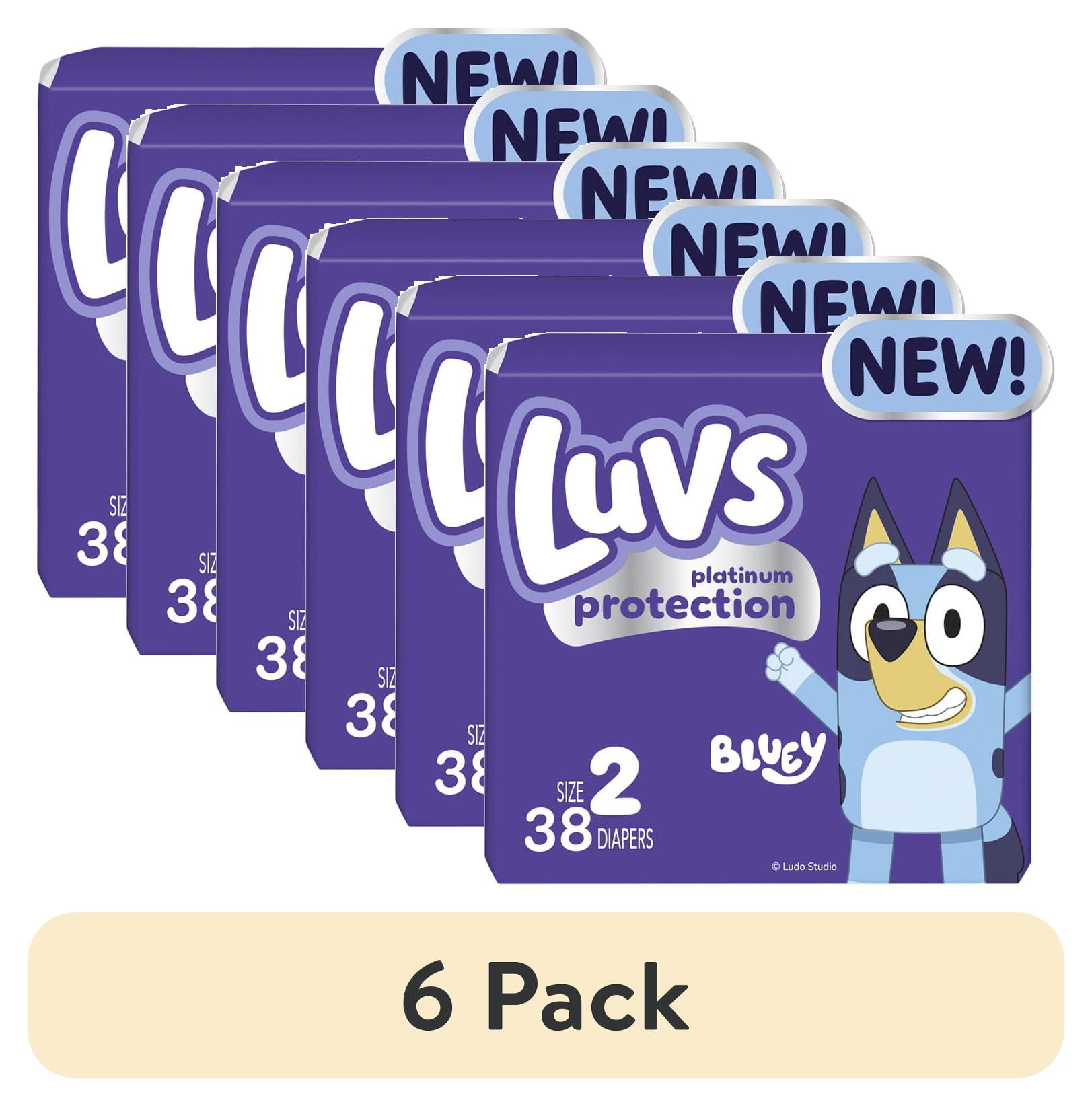 (6 pack) Luvs Platinum Protection Baby Diapers Size 2, 38 Count (Select ...