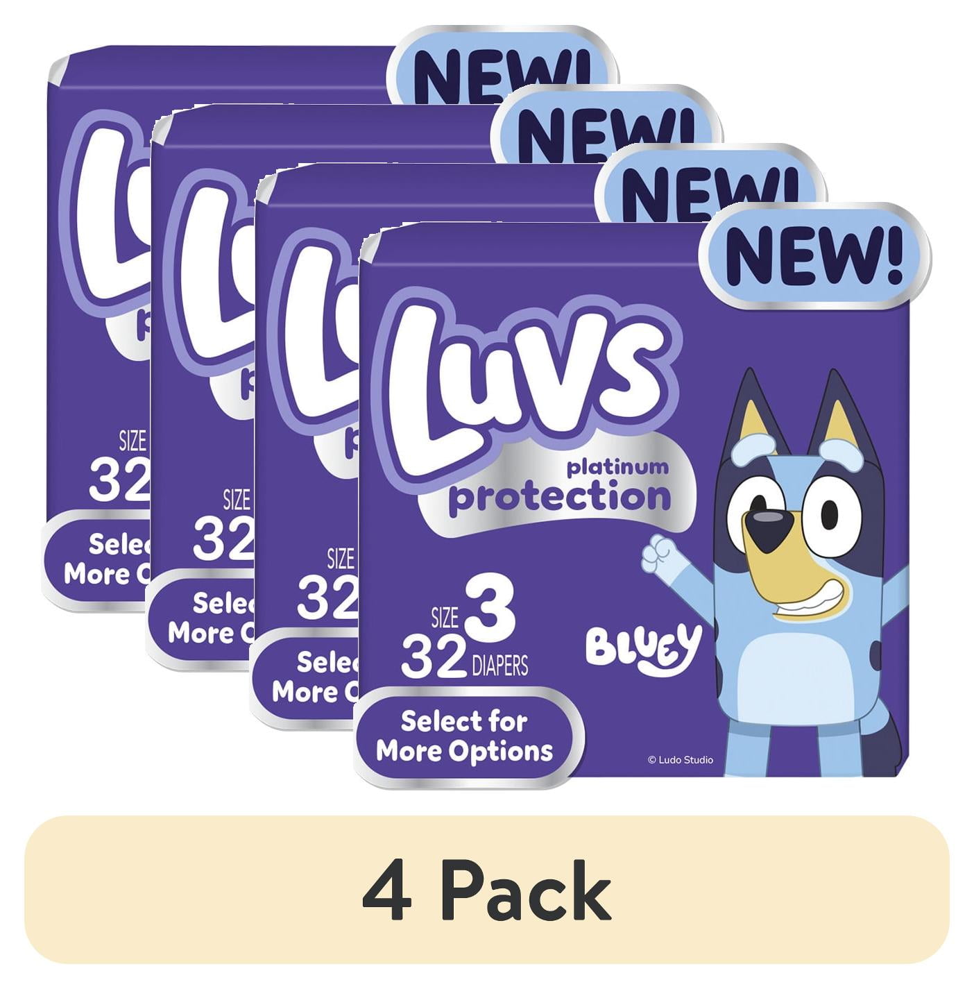 (4 pack) Luvs Platinum Protection Baby Diapers Size 3, 32 Count (Select ...