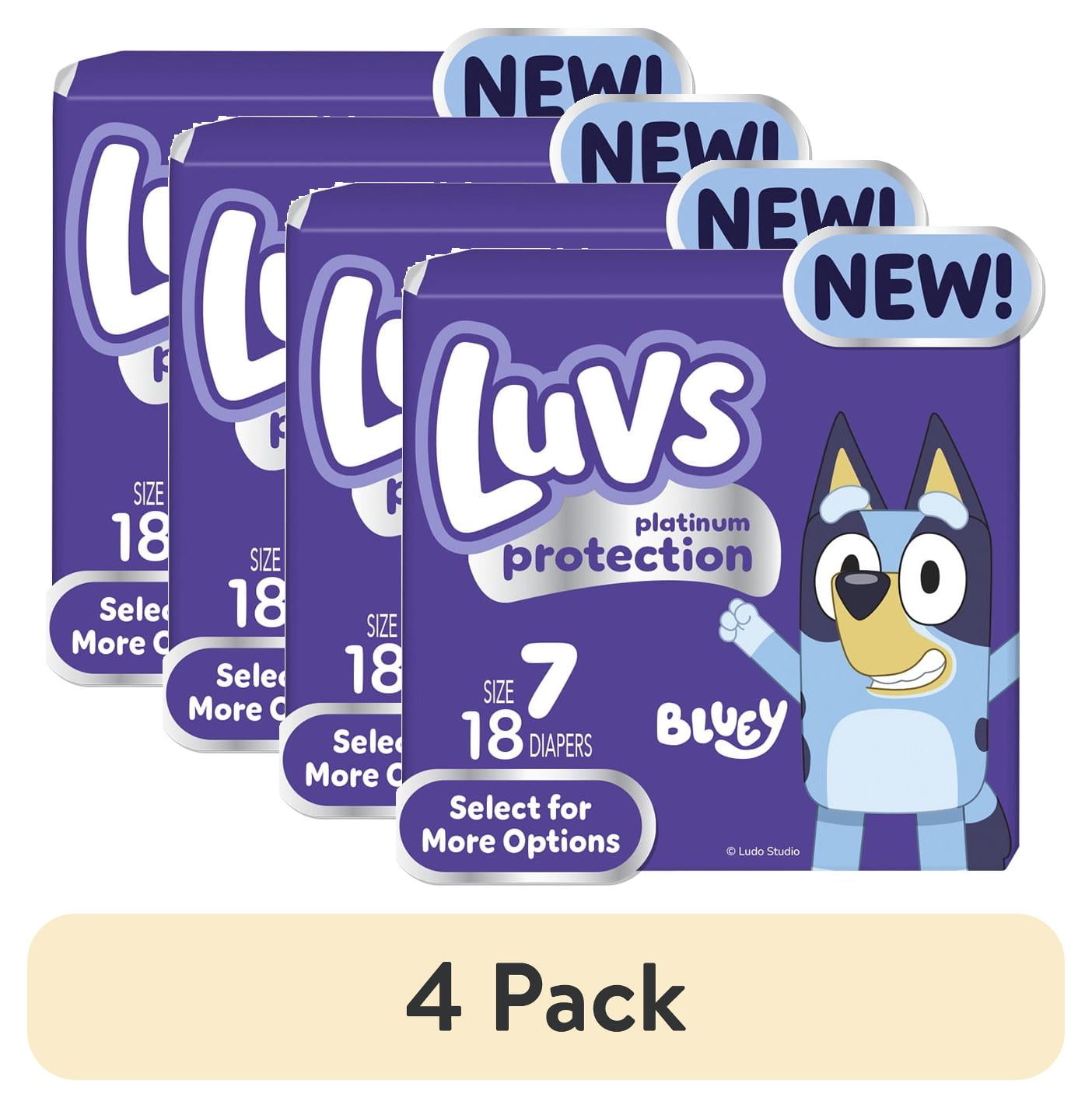 (4 pack) Luvs Platinum Protection Baby Diapers Size 7, 18 Count (Select ...