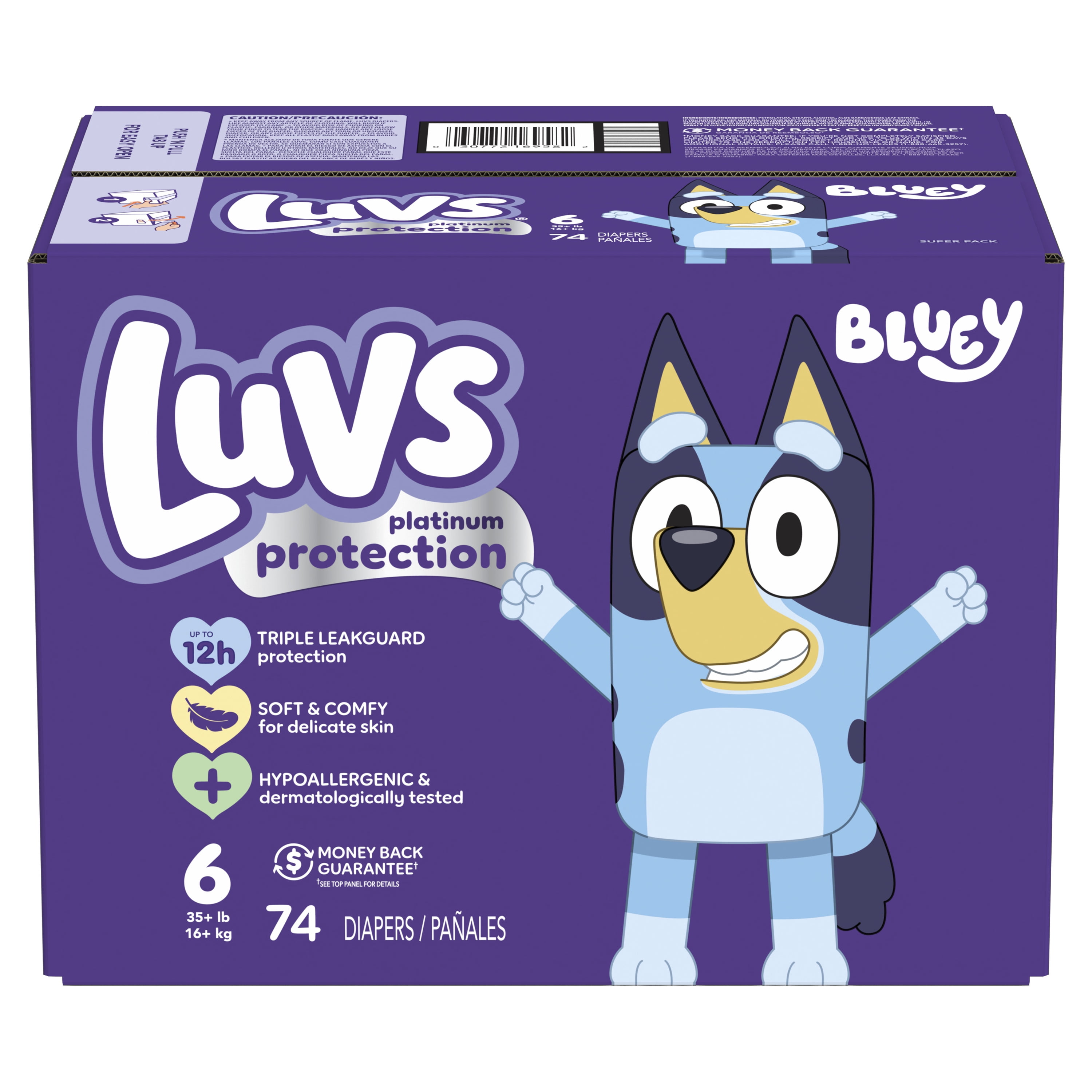 Luvs Platinum Protection Bluey Edition,Disposable Baby Diapers - Size 6 ...
