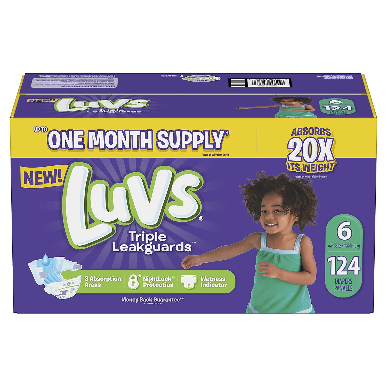 Luvs Ultra Leakguards Overnight Diapers (Choose Your Size) for Baby's ...