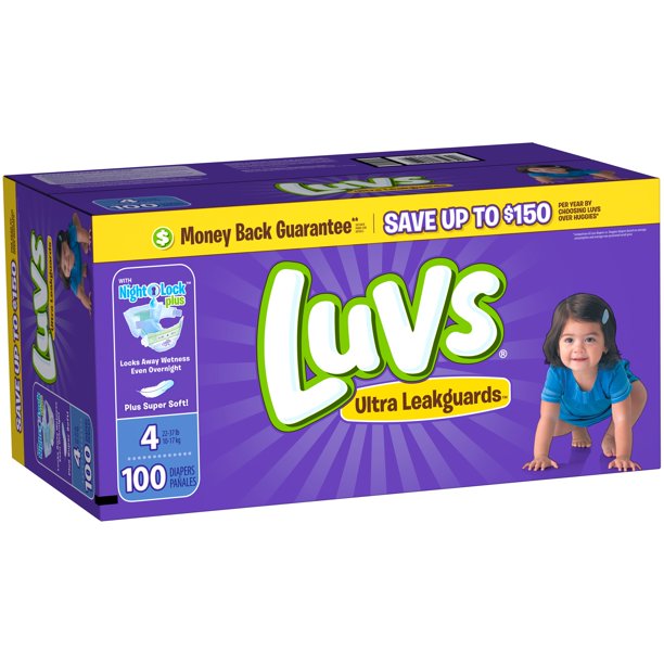 Luvs Ultra Leakguards Diapers, Size 4, 100 Diapers - Walmart.com