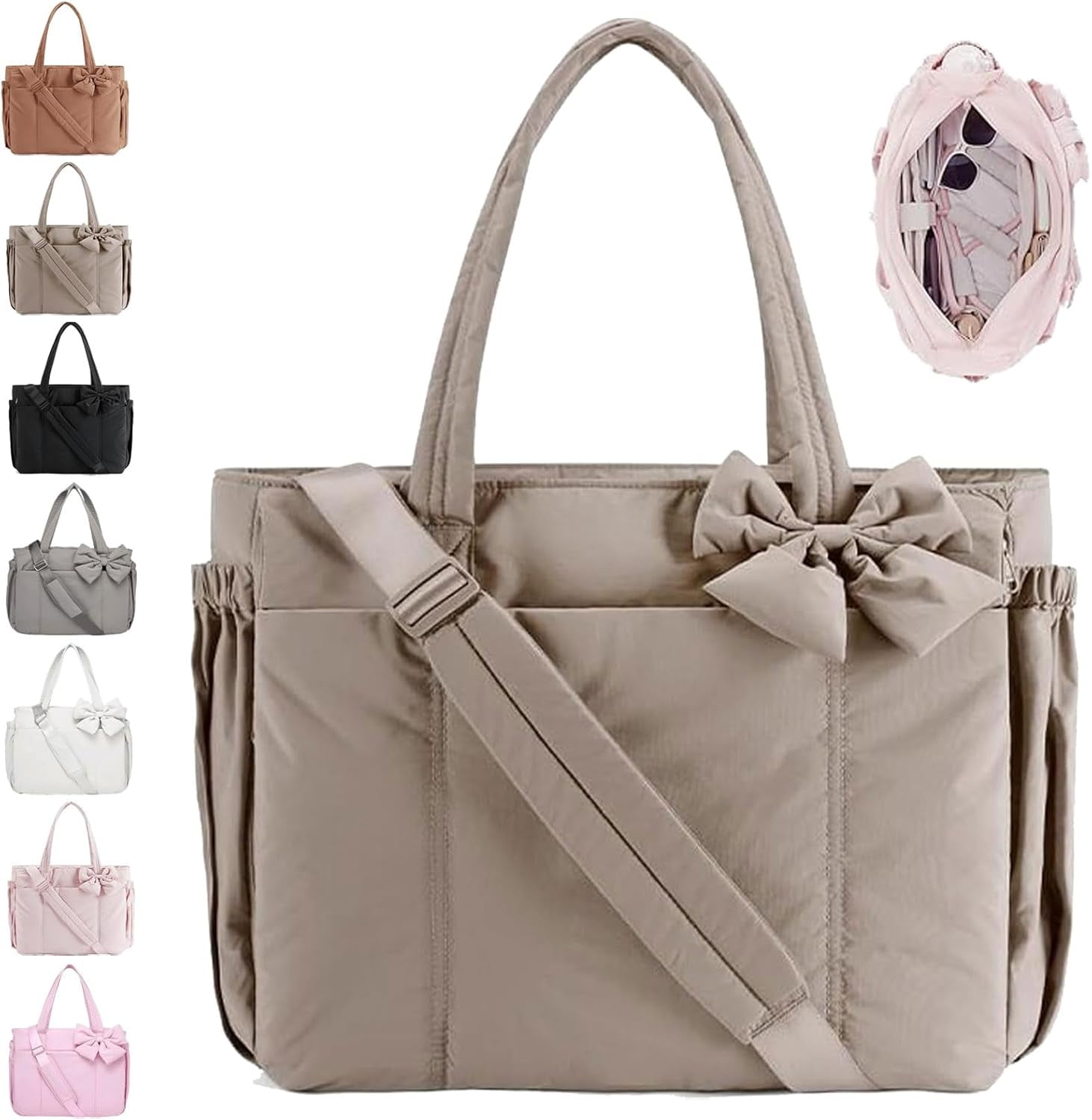 Luvy Bag, Luvy Crush Bow Tote Bag, Quilted Puffy Crush Tote Bags with ...