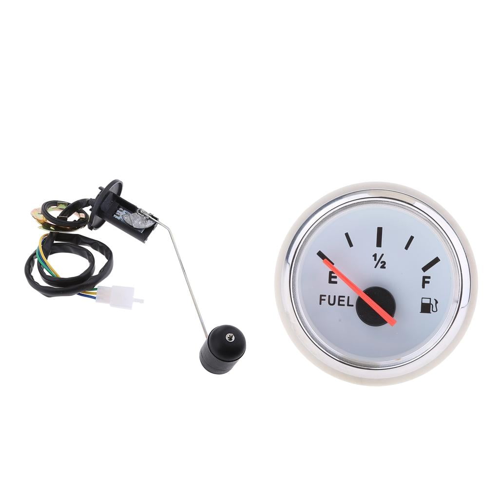 Luwecf 2" 52mm Motor Type Fuel Level Gauge Meter & Fuel Tank -1/2-F ...