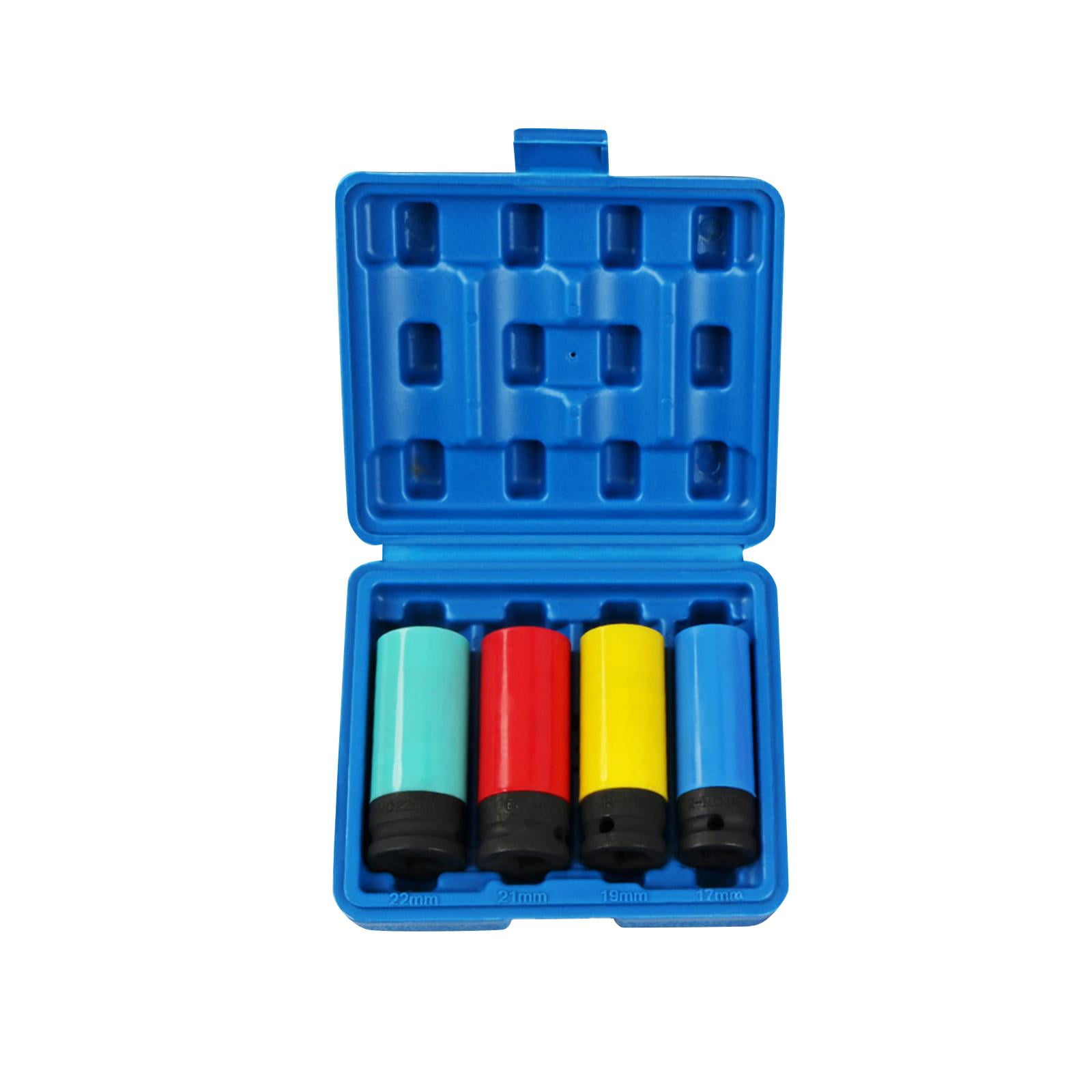 Luwecf 4 Pieces 1/2" Drive Impact Lug Nut Socket Kit 17mm 19mm 21mm ...