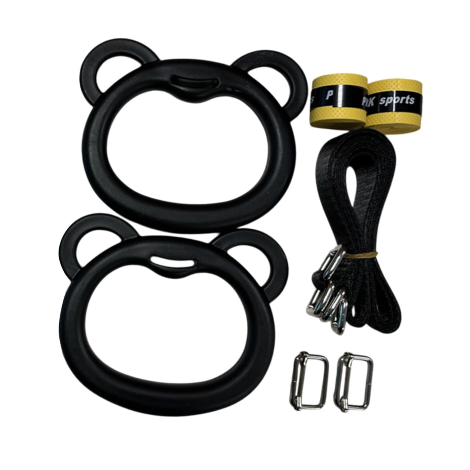 Luwecf Gymnastics Rings 400kg Load Bearing Adjustable Straps Pull up ...