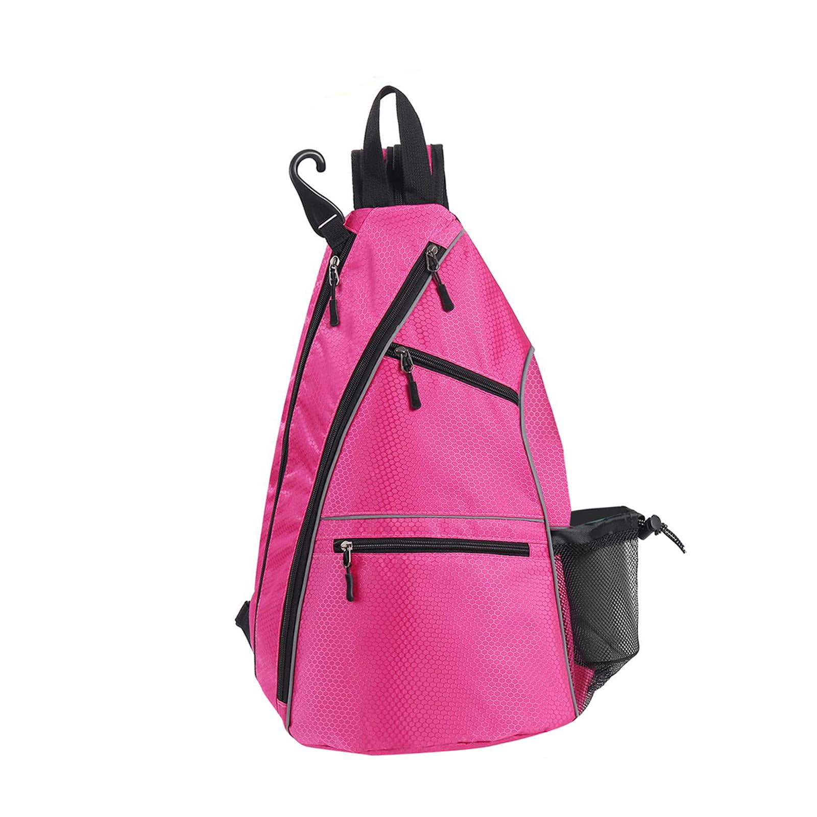 Luwecf Pickleball Bag Backpack Portable Zipper Closure Casual Bag Rose ...