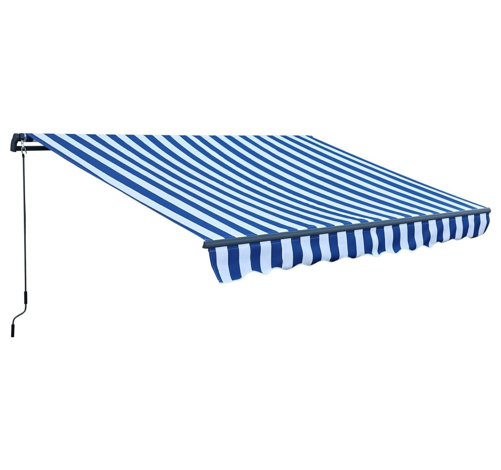 Luwei 12'x 8' x 5' Retractable Window Awning Sunshade Shelter,Polyester Fabric,with Retractable ...