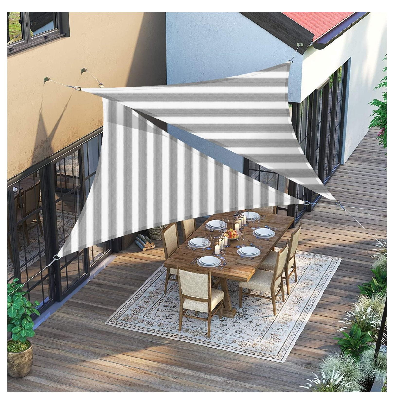 Luwei 18' x 18' x 18' Shade Sails Equilateral Triangle Canopy Shade ...