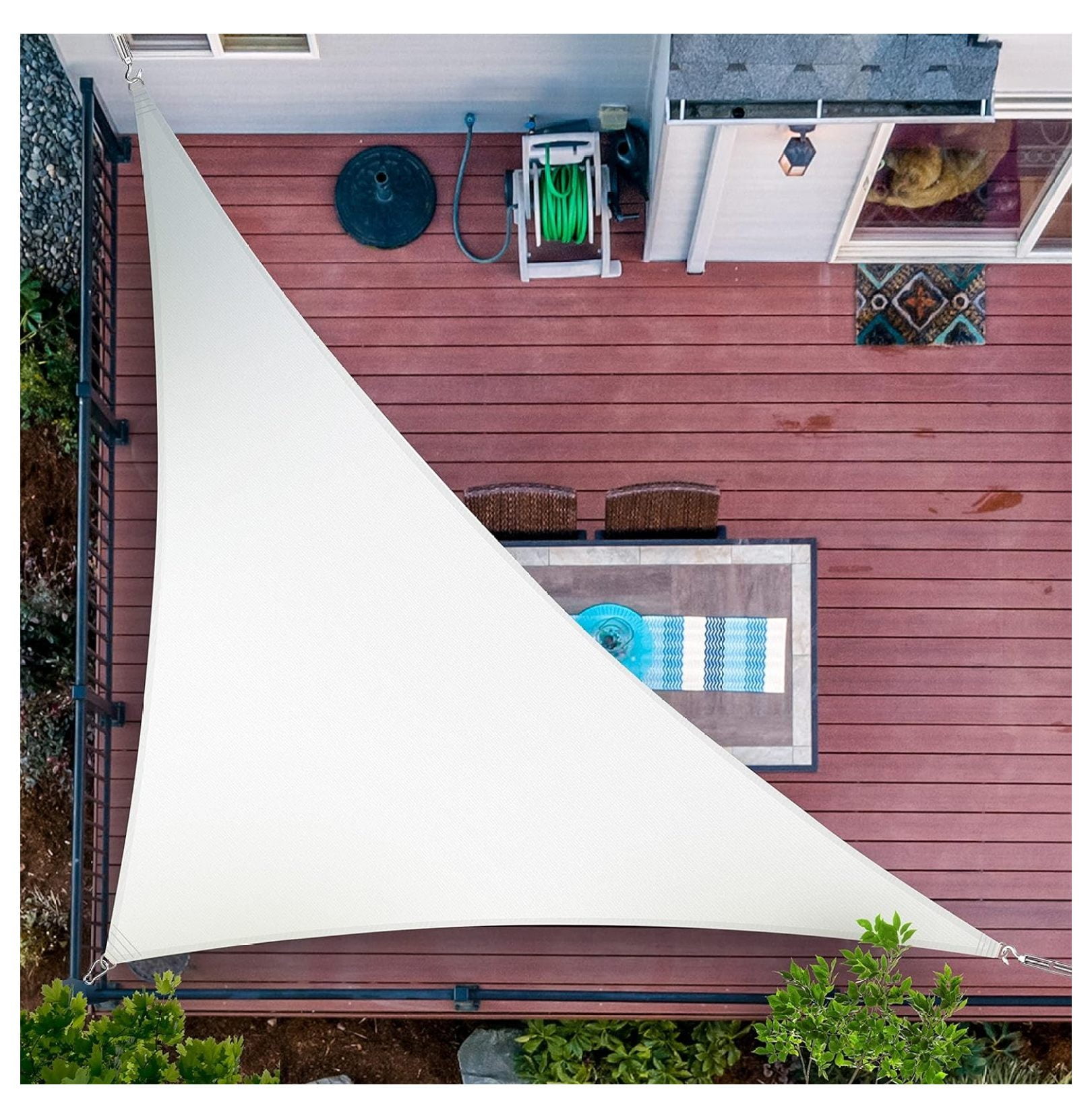 Luwei 6' x 8' x 10' White Sun Shade Sail UPF50 Right Triangle SMTAPT16 ...