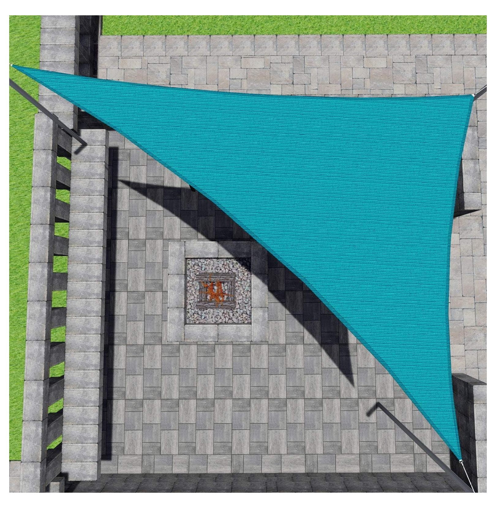 Luwei Paradise 12' x 14' x 18.4' Turquoise Sun Shade Sail Right ...