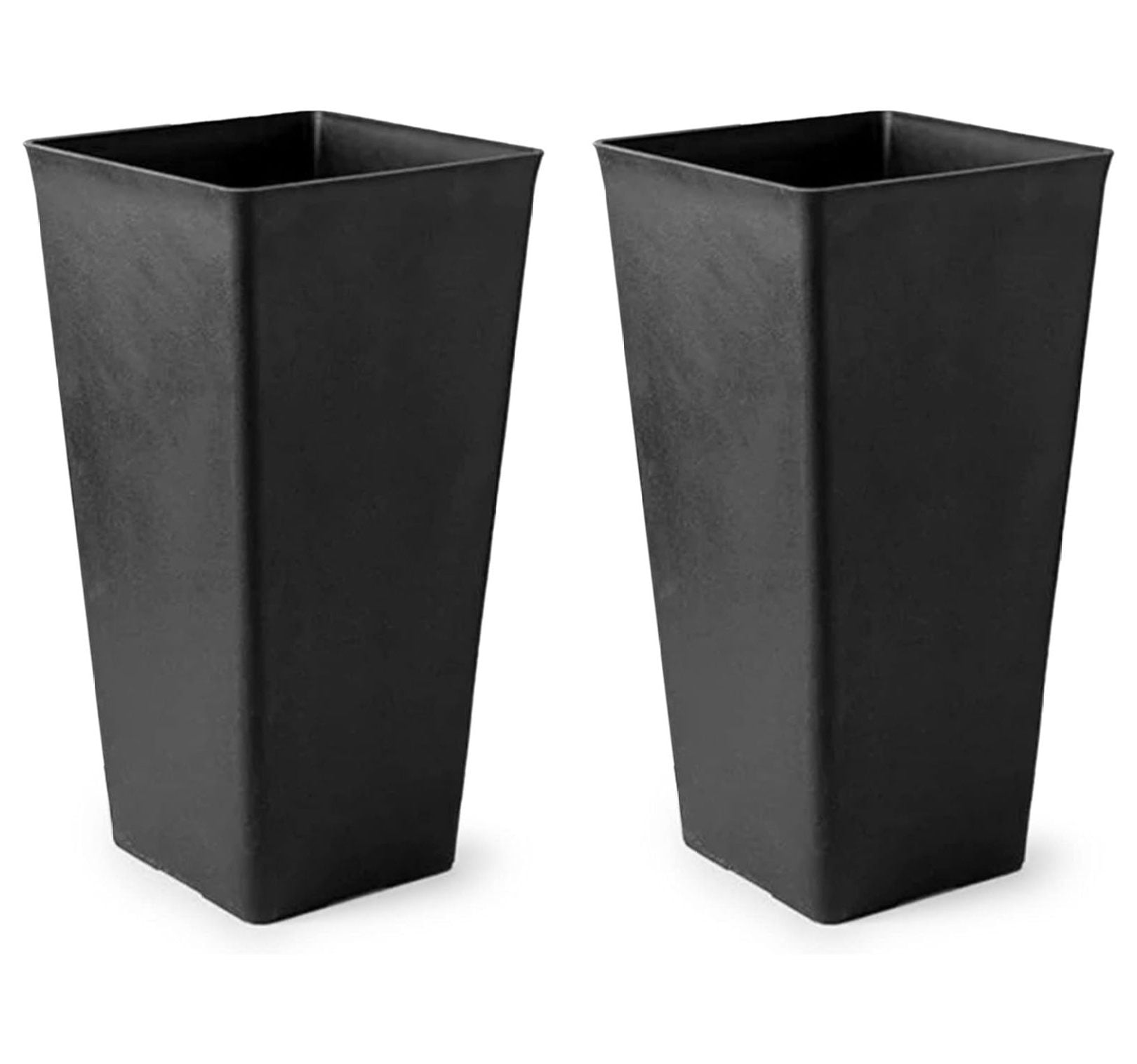 Luwei Tall Planters 26 Inch, Flower Pot Pack 2, Patio Deck Indoor ...