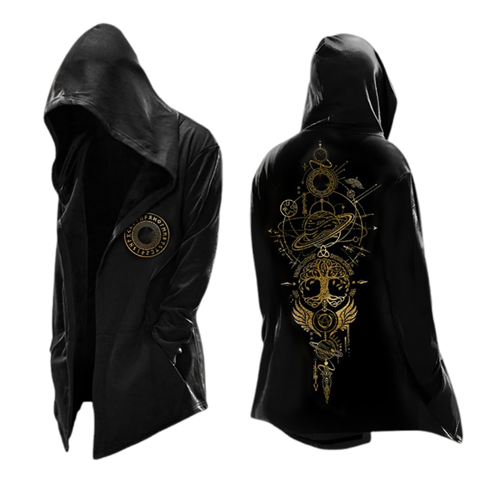 Luwomo Norse Myth Capes Mid-Length Hooded Cardigan 3D Printed Cool Mens ...