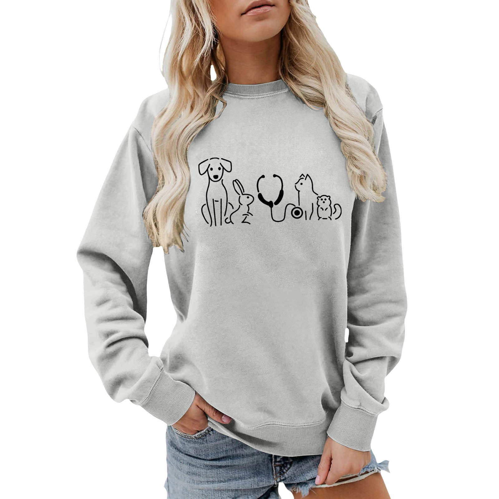 Luwomo Sweatshirt for Women College Vet Top Sweater Women Animal Doctor ...