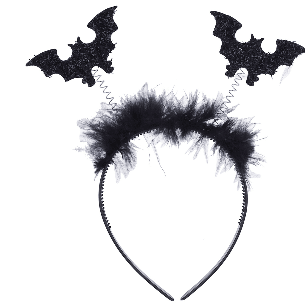 Lux Accessories Black Fuzzy Furry Black Bat Halloween Antenna Plastic ...