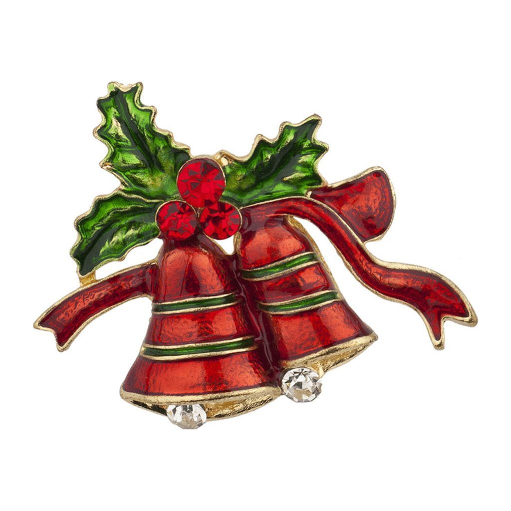 Lux Accessories Christmas Holiday Xmas Church Bells Brooch Pin ...