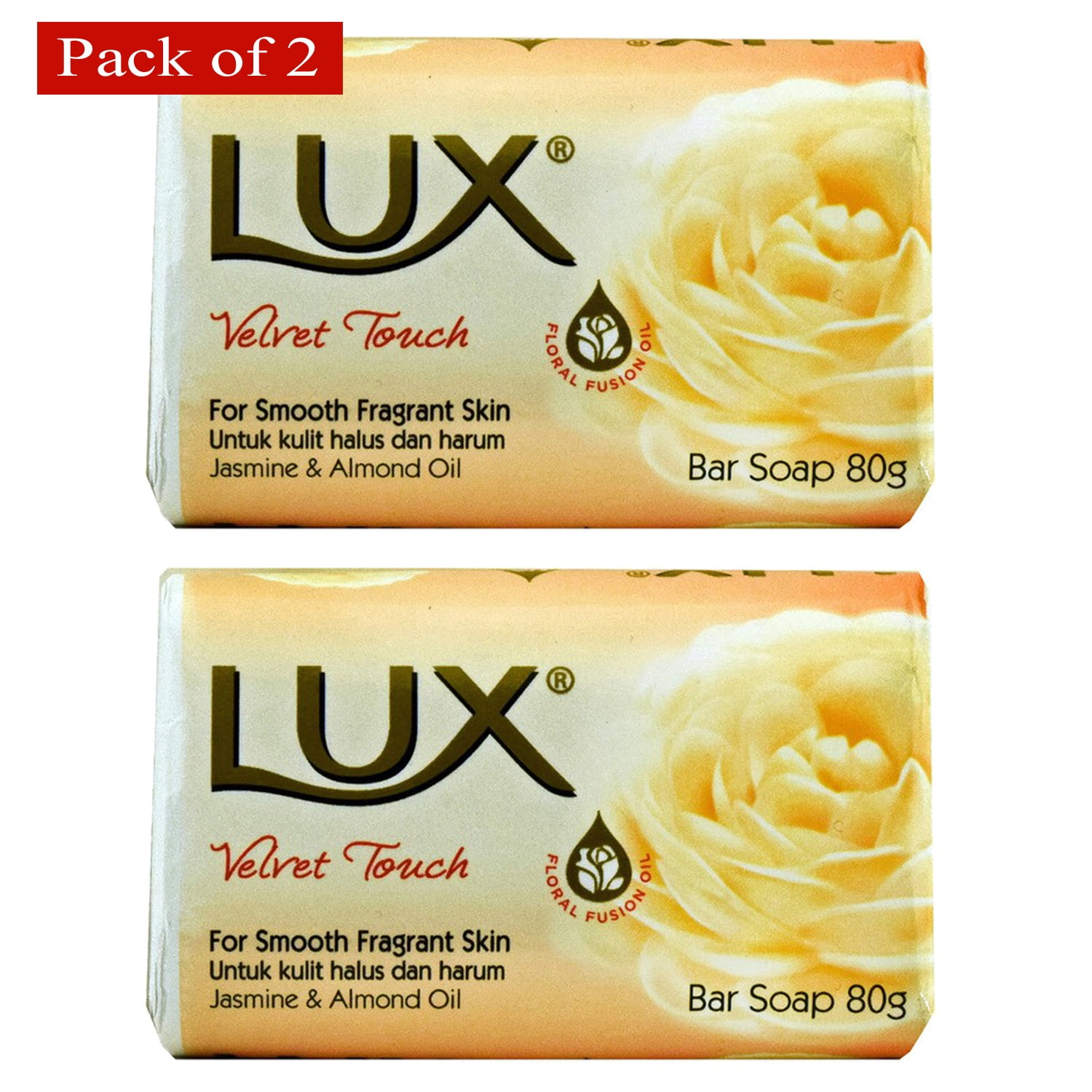 Lux Bar Soap Velvet Touch 80g (Pack of 2) - Walmart.com