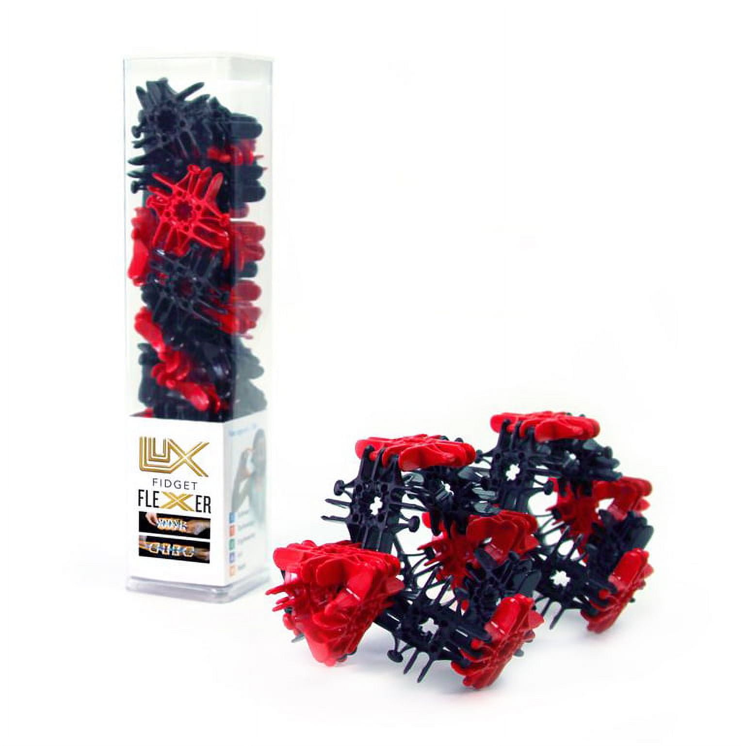 Lux Blox Red and Black Fidget Flexer Set (30 Pieces) Flexible and ...