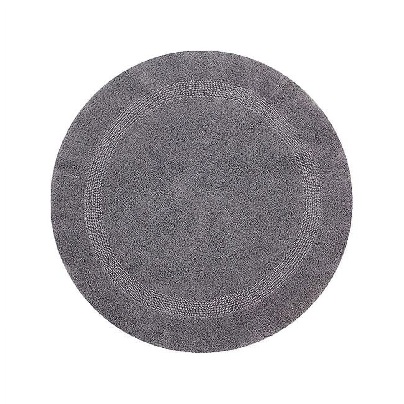 Lux Collection 100% Cotton 30' Round Bath Rug in Gray - Walmart.com