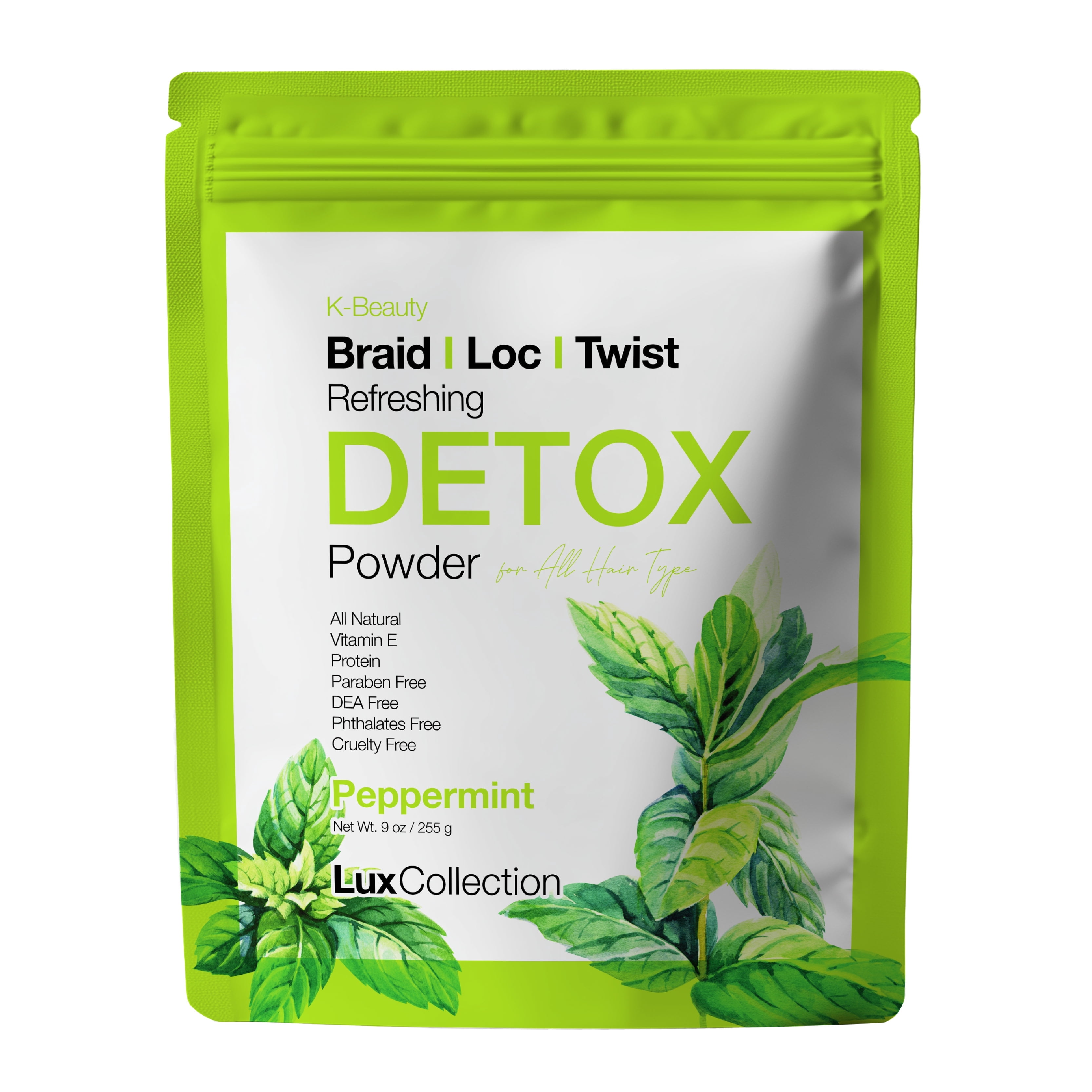 Lux Collection Braid Loc Twist Hair Detox Powder - Refeshing Peppermint ...