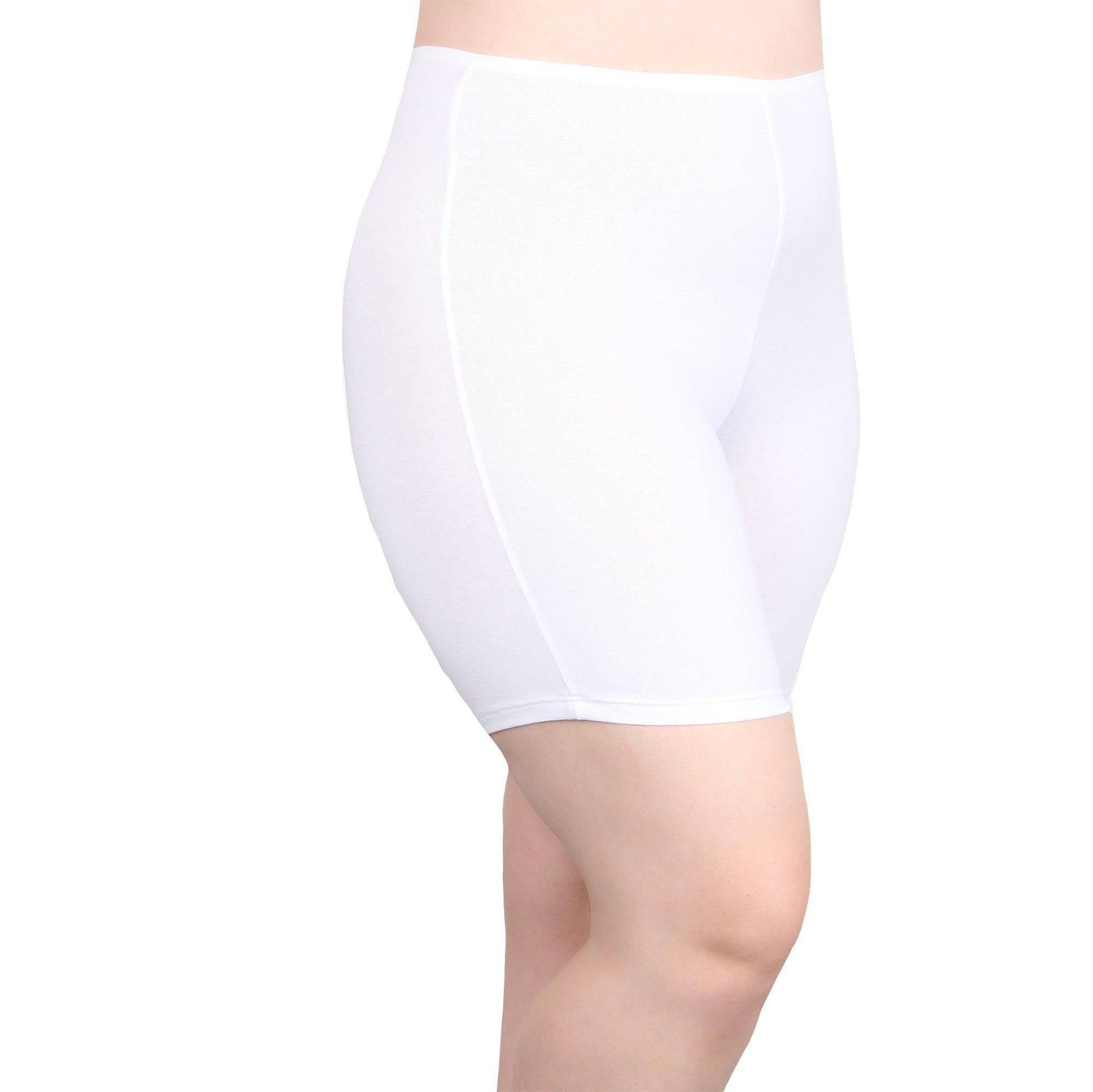 Womens Lux Cotton Anti Thigh Chafing Underwear Short 7" Color: White ...
