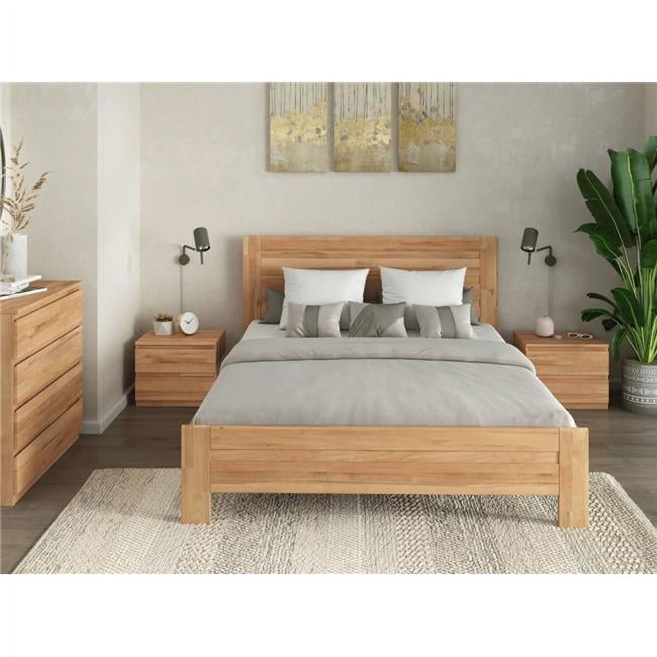 Lux Dagnis Eco Natural Wood Bed - Chemical Free - Hand Rubbed Oil ...