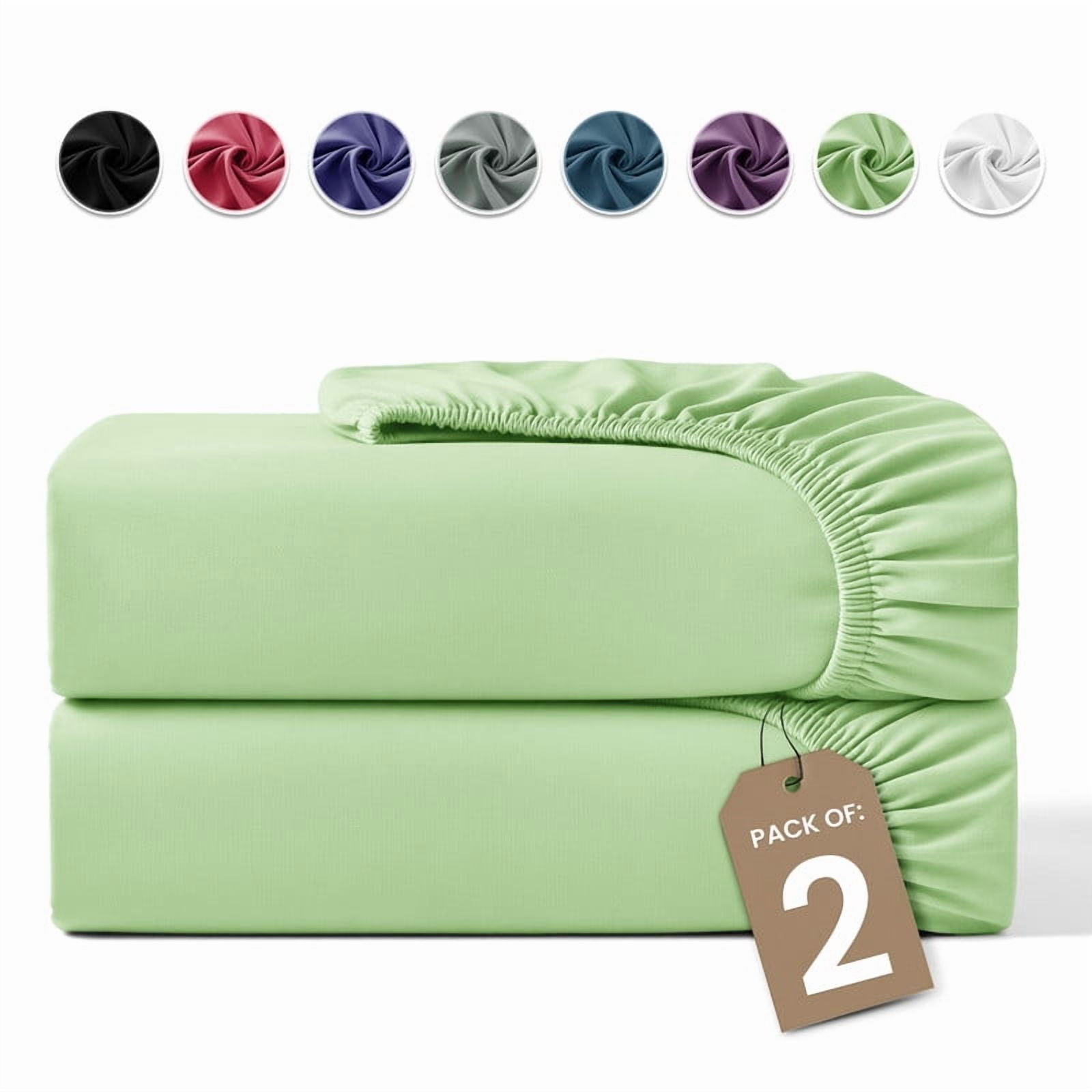 Lux Decor 2-Pack King Fitted Sheets Only - 16" Deep Pocket, Brushed ...