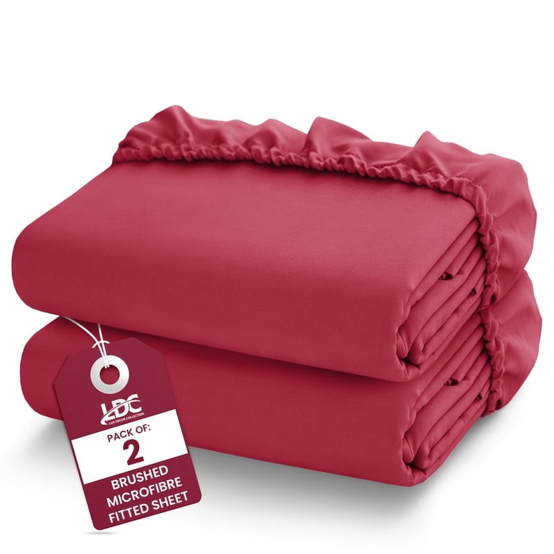 Lux Decor 2-Pack Queen Fitted Sheet Only - Upto 16" Deep Pocket, All ...