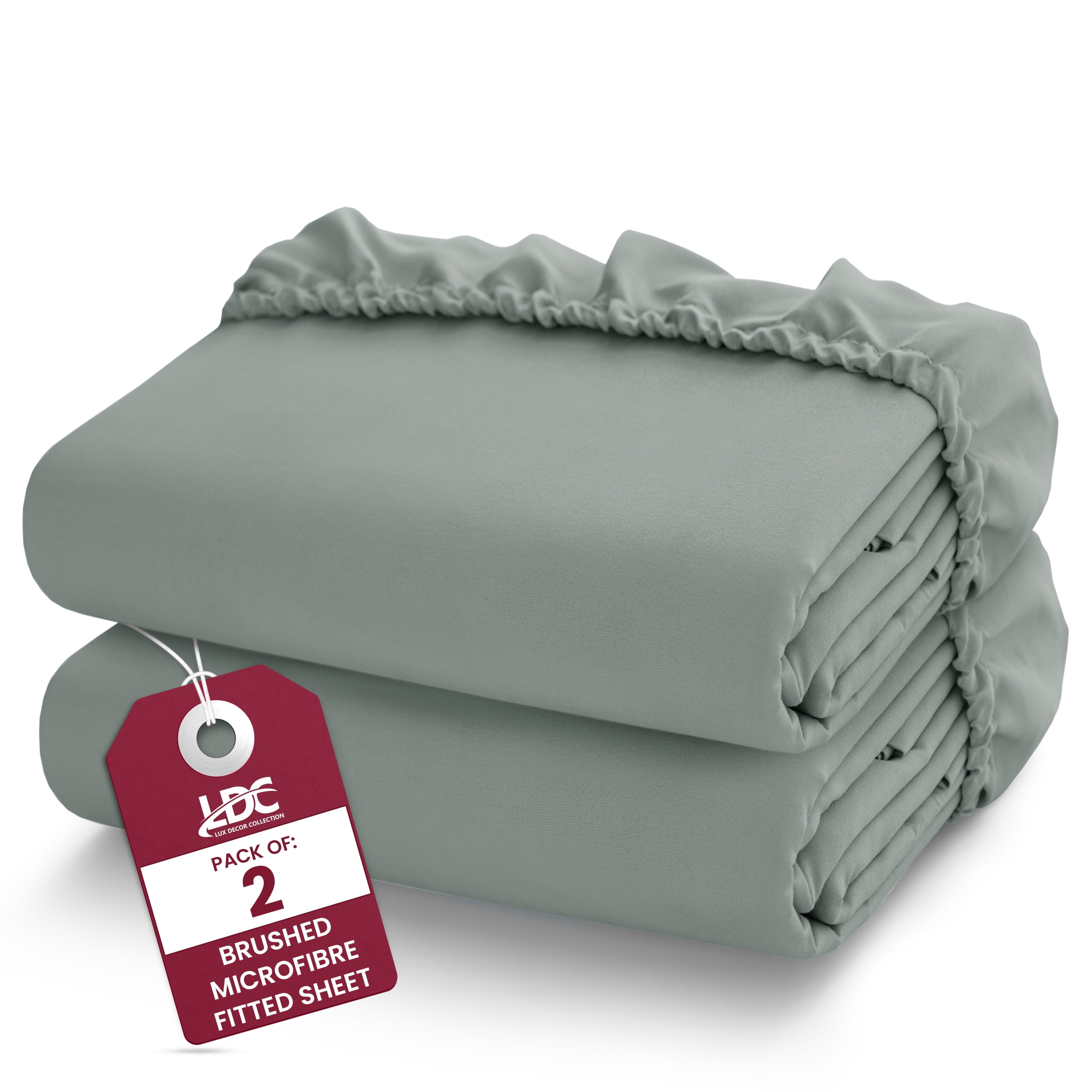 Lux Decor 2-Pack Queen Fitted Sheets Only - Upto 16" Deep Pocket, All-Around Elastic, Ultra Soft ...
