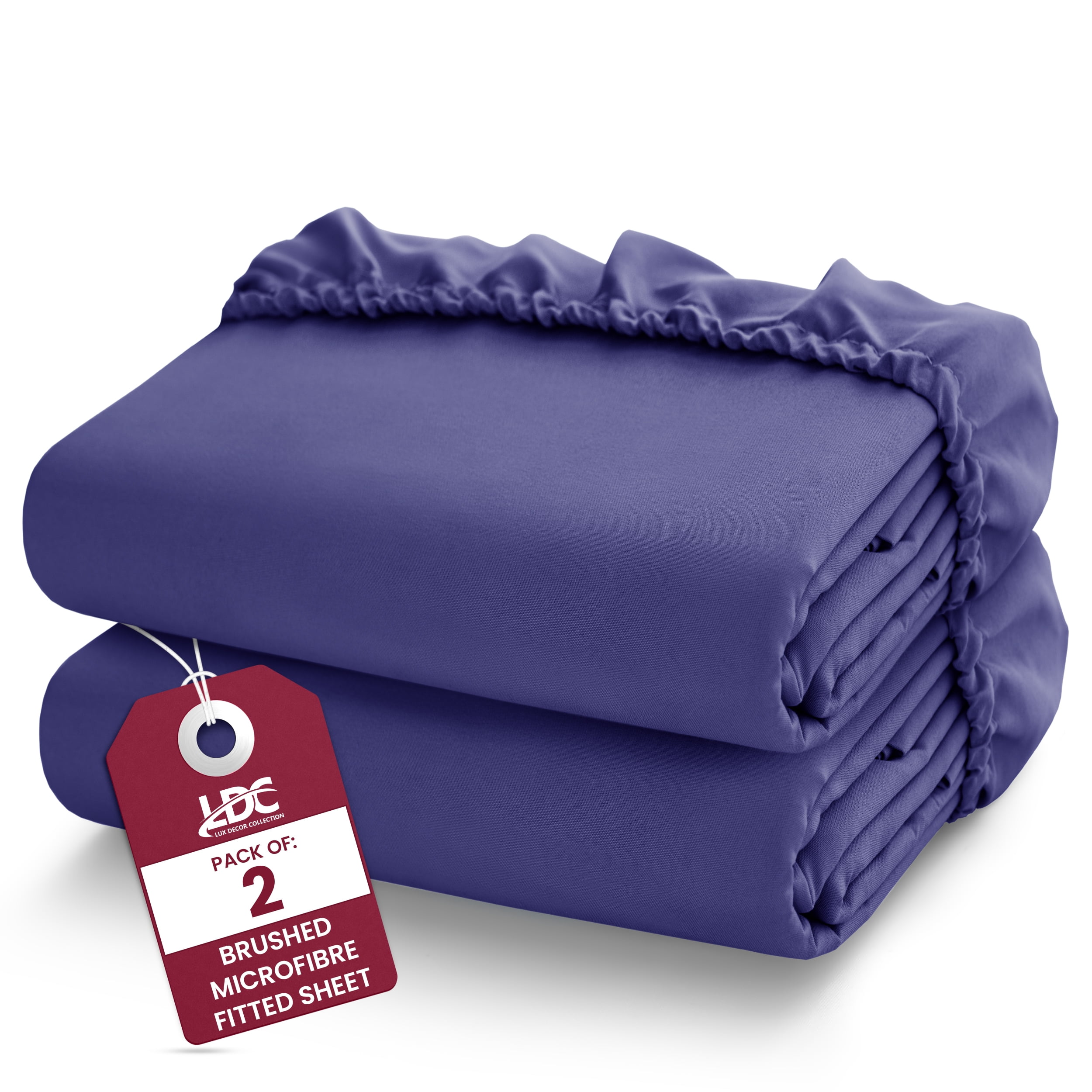 Lux Decor 2-Pack Twin XL Fitted Sheet Only - Upto 16" Deep Pocket, All-Around Elastic, Ultra ...