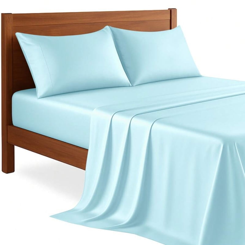 Lux Decor 4 Piece Bamboo Blend Sheets Set -Solid Bedsheet - Deep Pocket ...