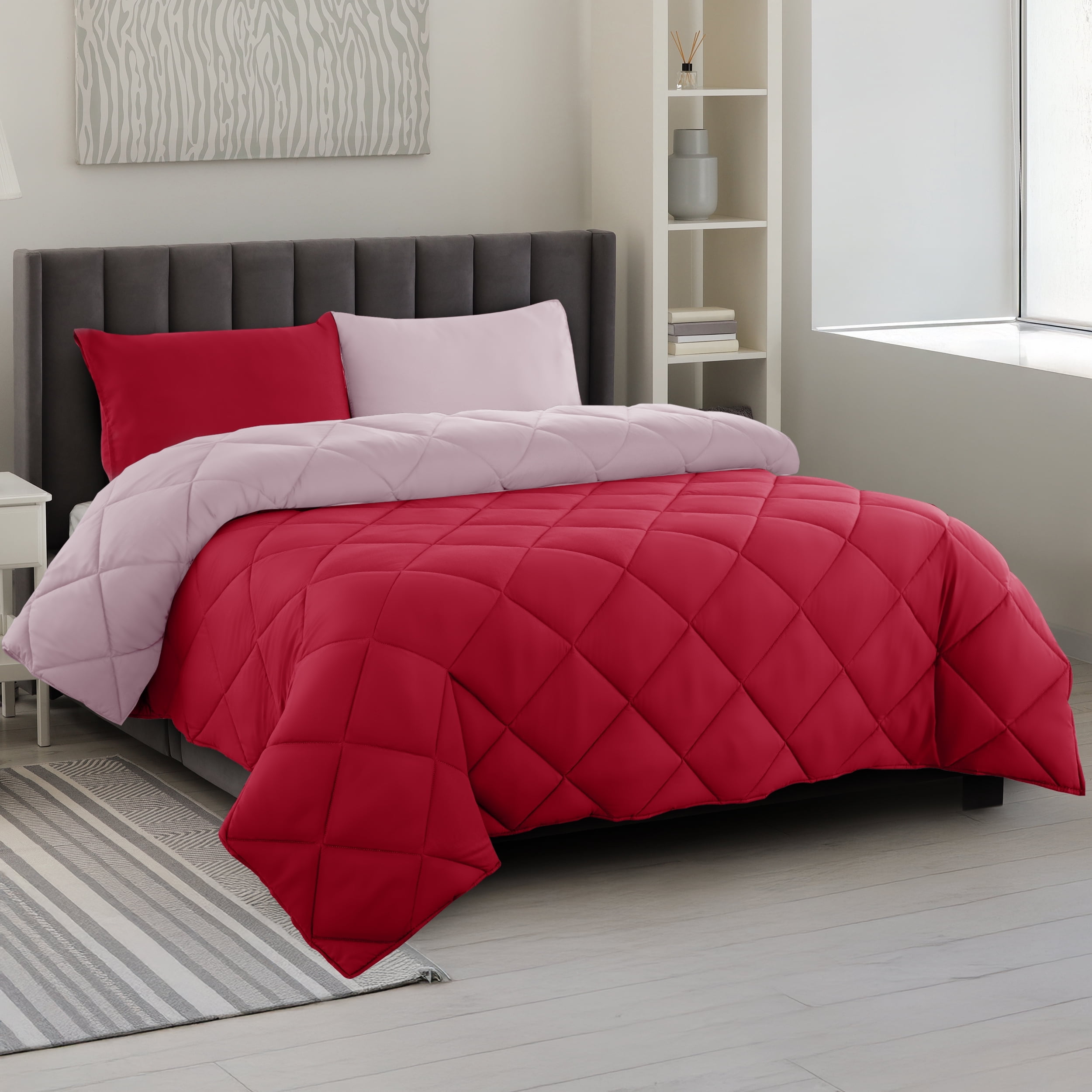 Lux Decor All-Season Comforter Sets Queen 3 PC, Reversible Bedding Set ...