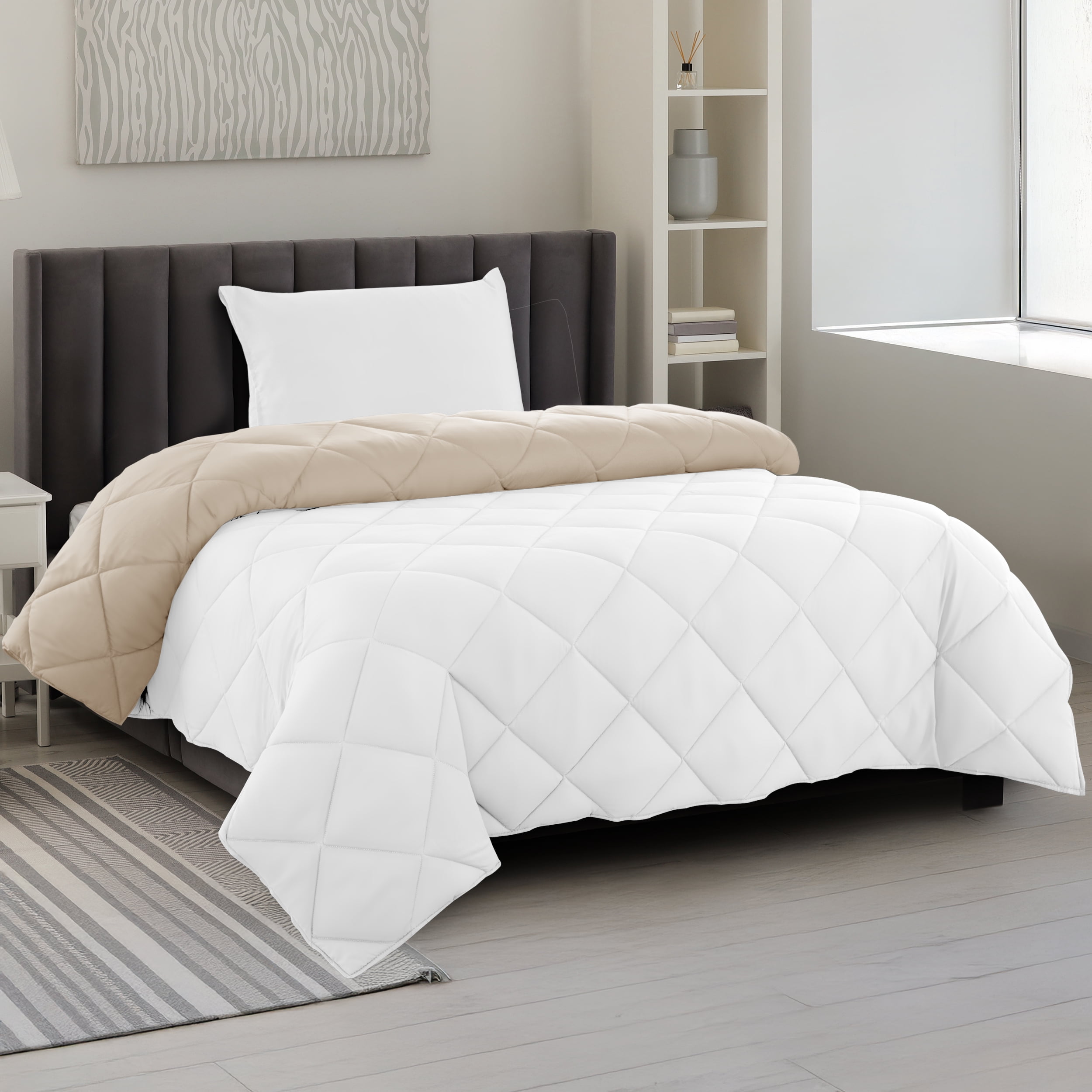Lux Decor All-Season Comforter Sets Twin Size 2 PC, Reversible Bedding ...