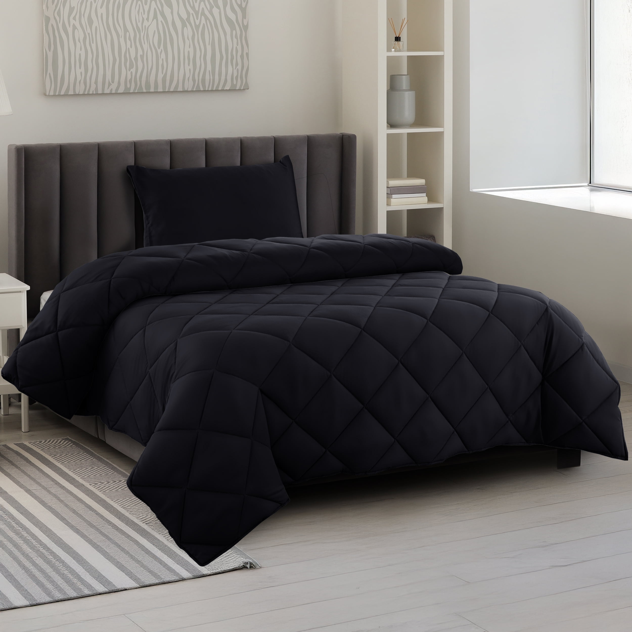Lux Decor All-Season Twin Comforter Set 2 PC, Reversible Bedding Set ...