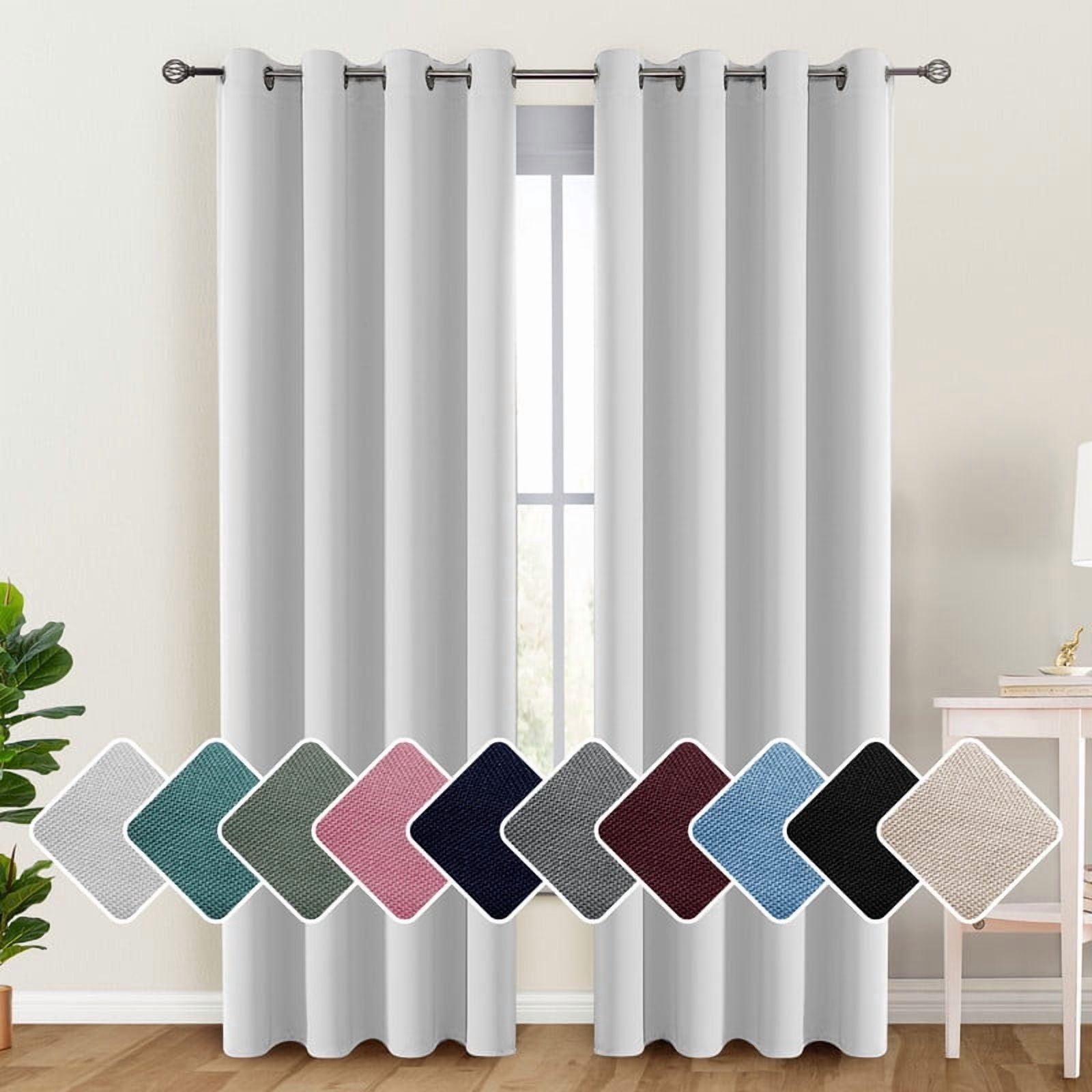 Lux Decor Blackout Curtains Set of 2 for Living Room, Thermal Insulated ...